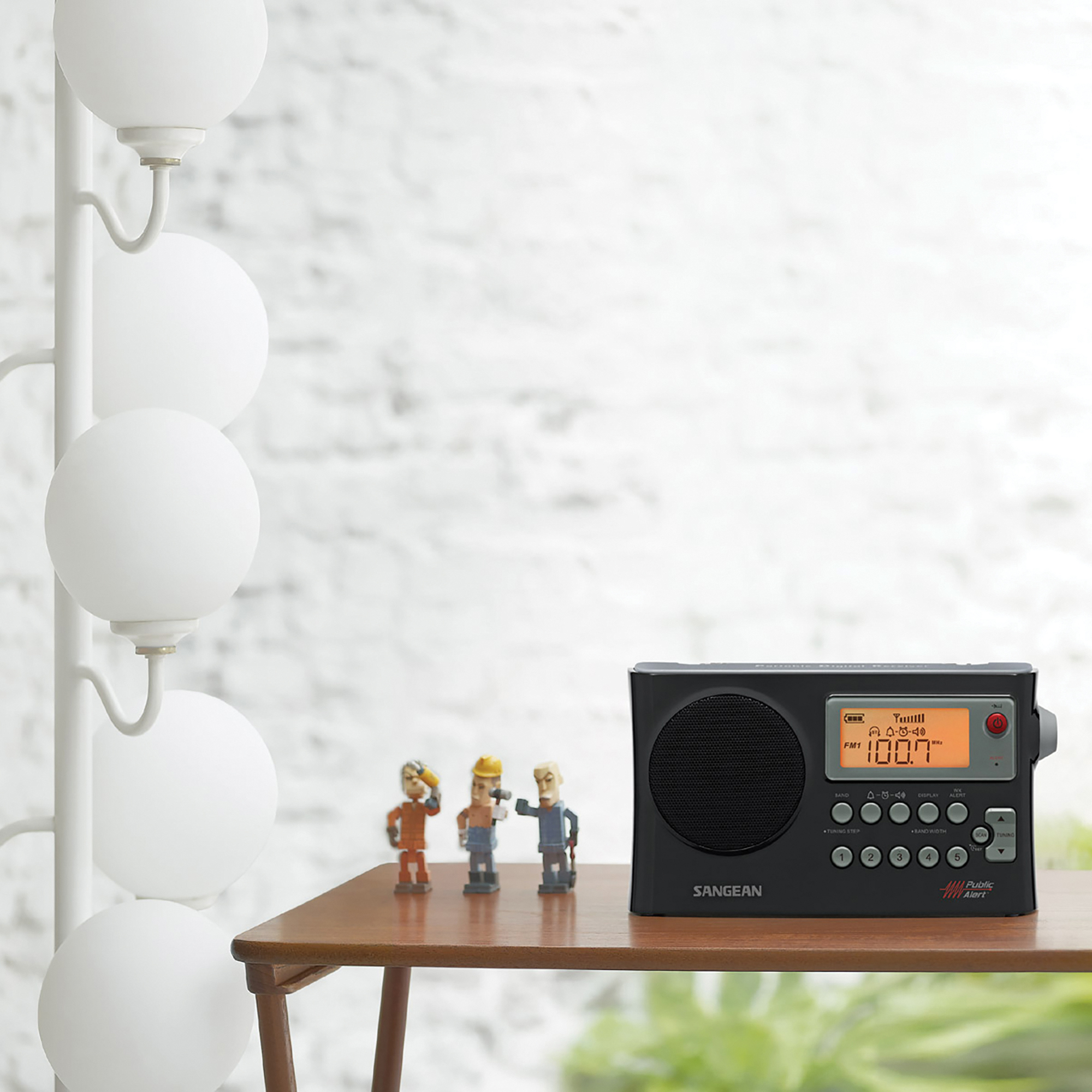 Sangean AM/FM/NOAA Weather Alert Portable Radio - Digital Display, Dual ...