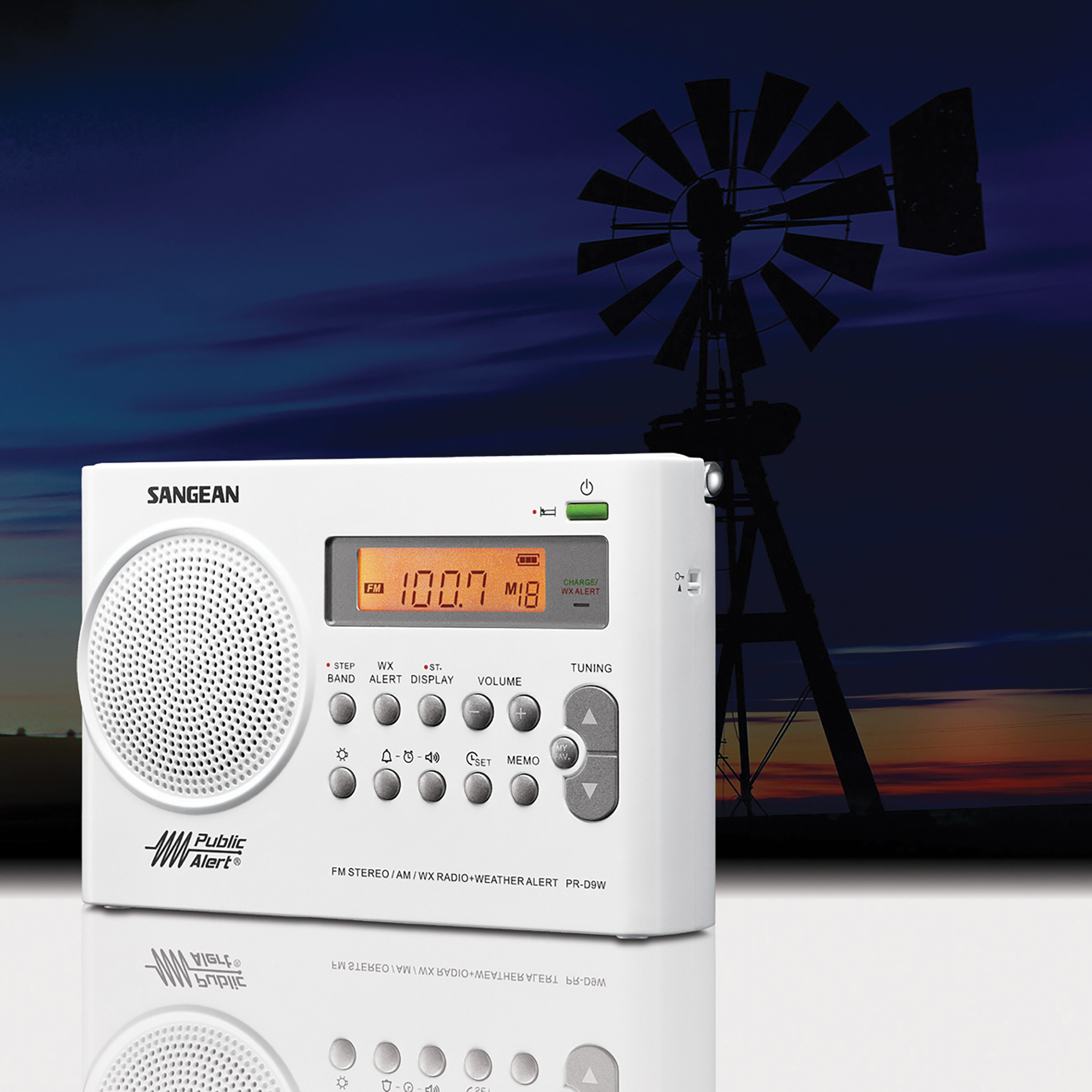 Sangean, AM/FM/NOAA Weather Alert Rechargeable Radio, Display Type ...