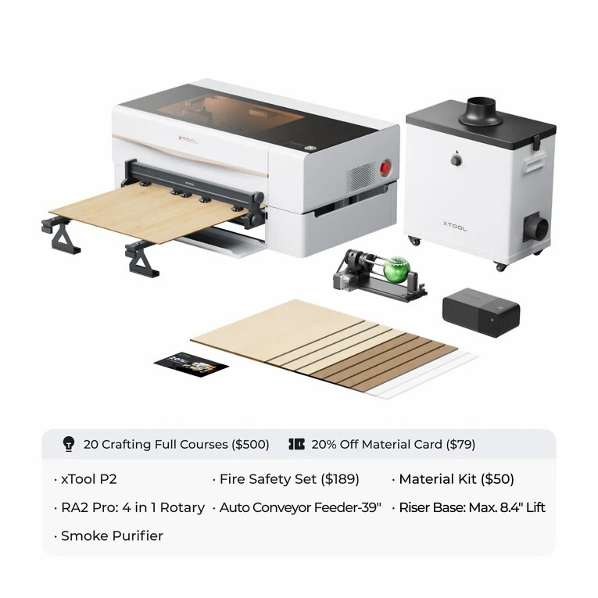 xTool Laser Cutter and Engraver, Model# xTool P2 All-in-1 Bundle ...