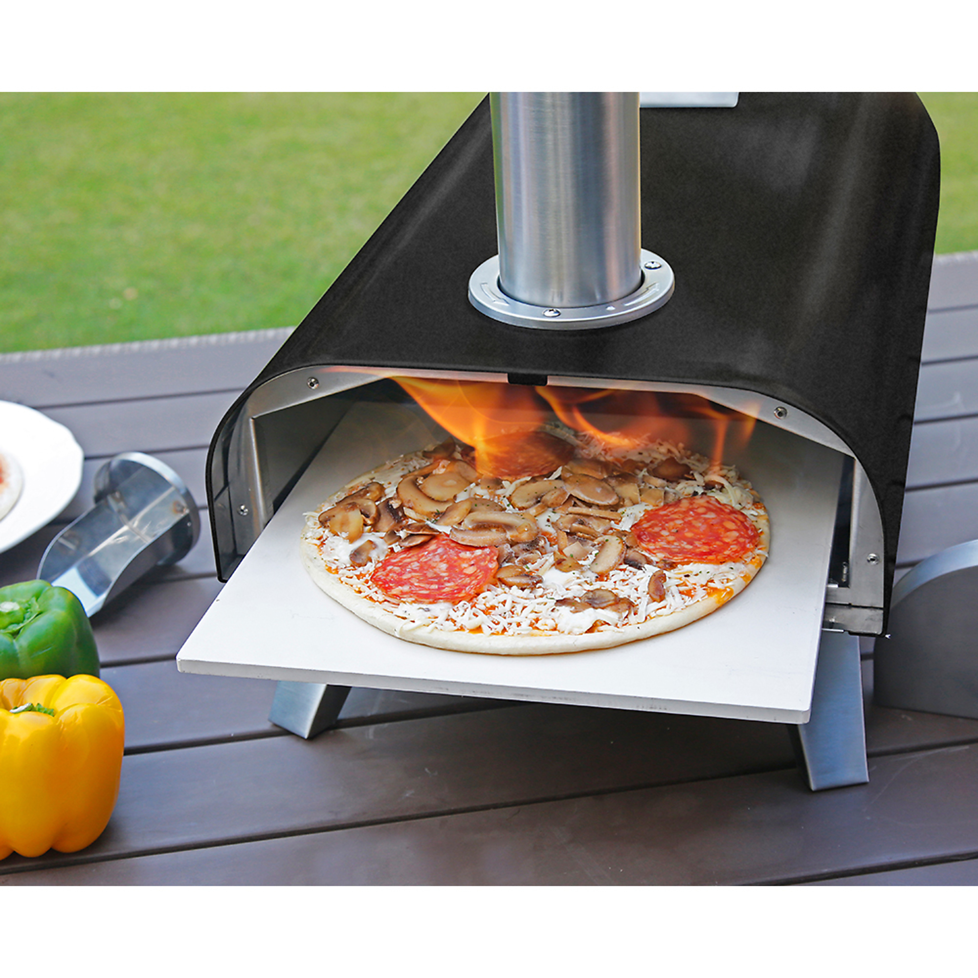 Mastercook Mastercook, 12in. Black Pellet Pizza Oven, Fuel Type Pellet ...