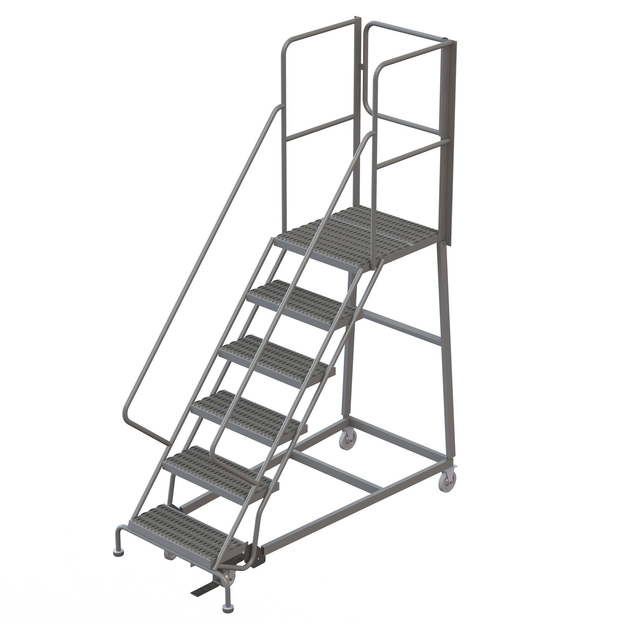 Tri-Arc Steel Rolling Ladder with Forward Descent, Serrated Steps and ...