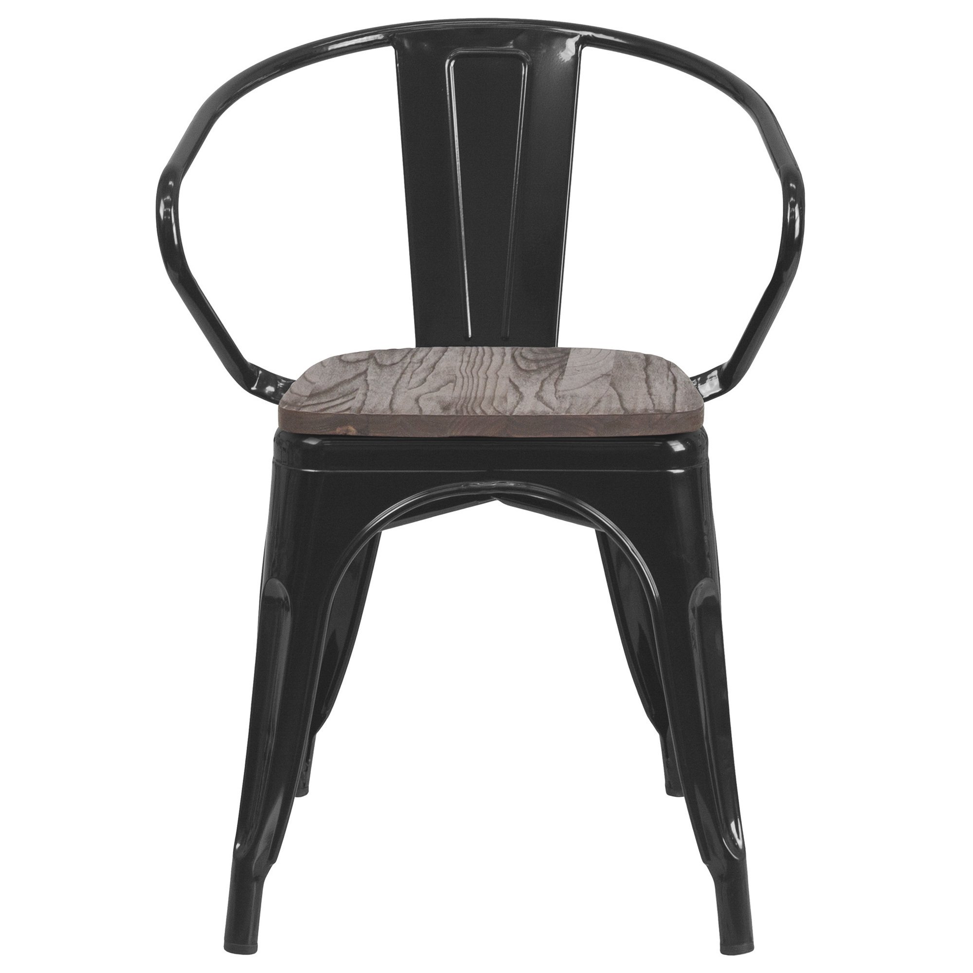 Flash Furniture Rustic Bistro Stacking Chair with Arms | Northern Tool