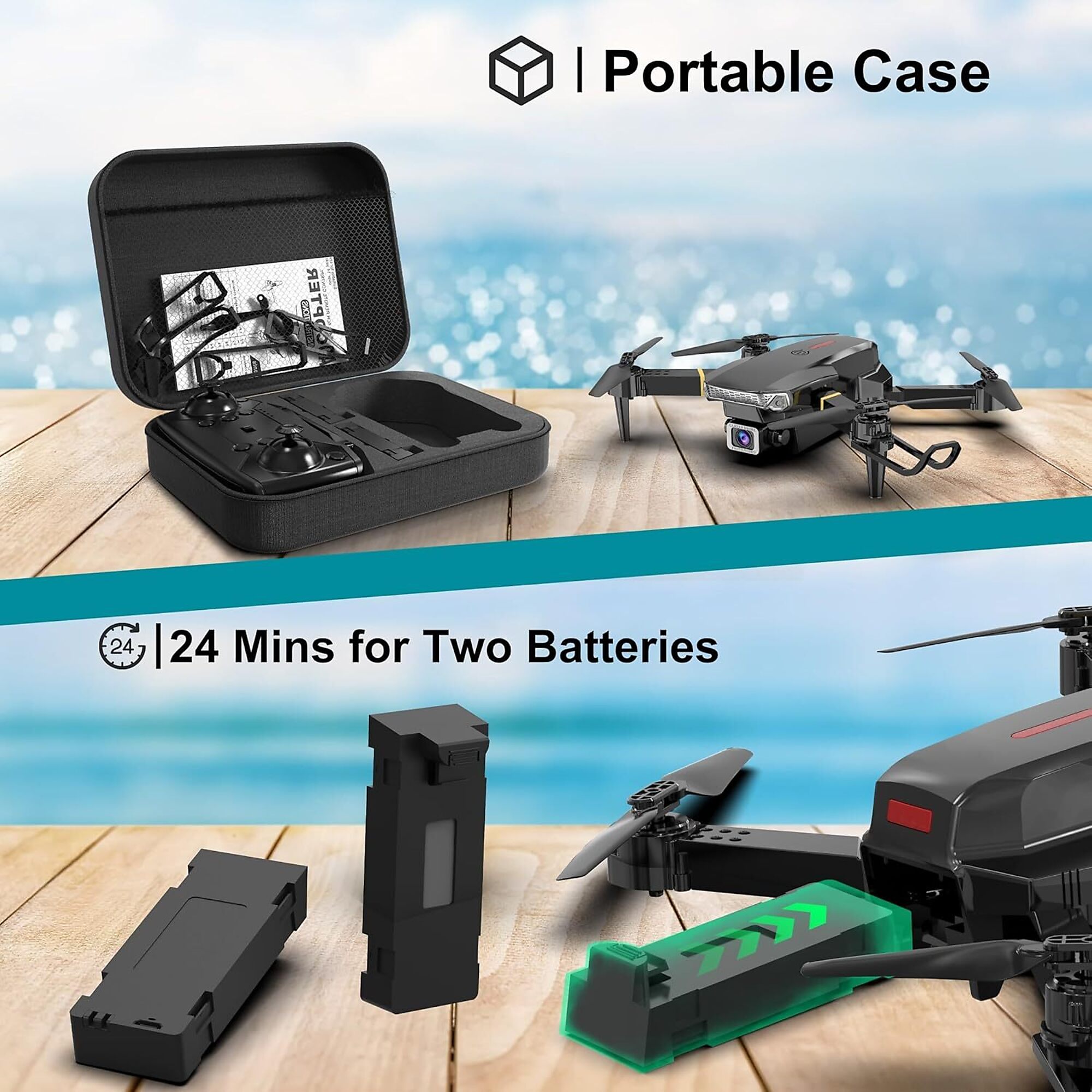 Drone with 4K adjustable camera, Range 260 ft, Model# LF-620 | Northern ...