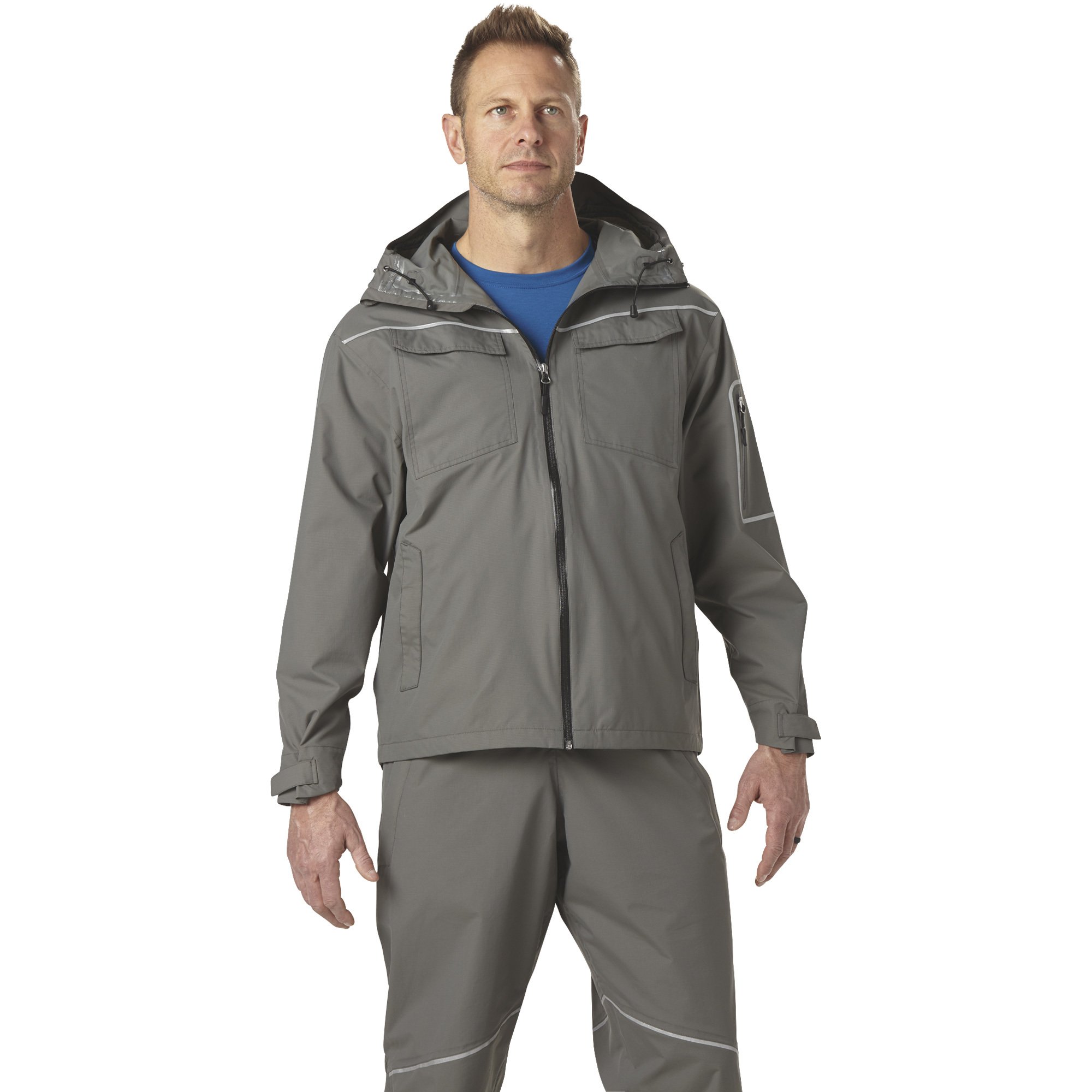 Gravel Gear Men's Waterproof Breathable Midweight Rain Jacket ...