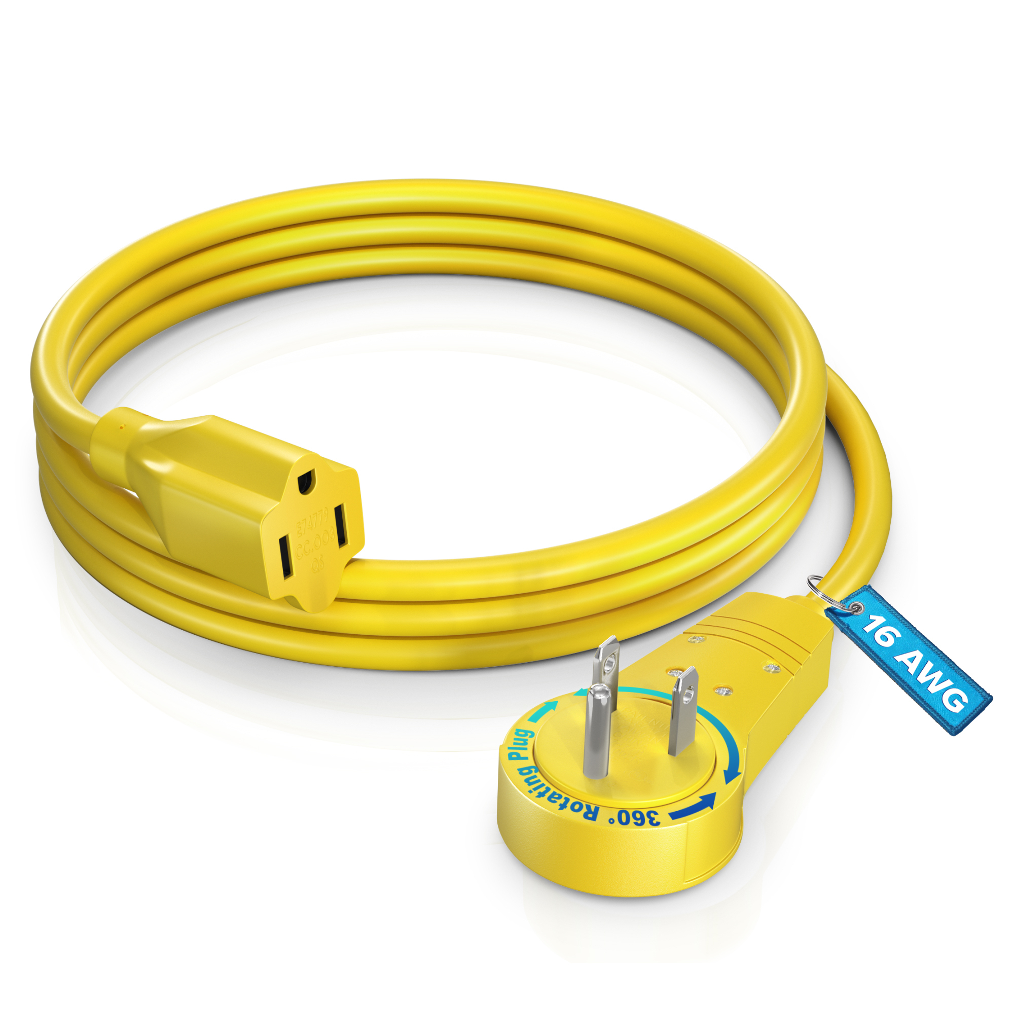 Maximm Cable, 360 Rotating Plug Extension Cord, Cord Length 3 ft, Cable ...