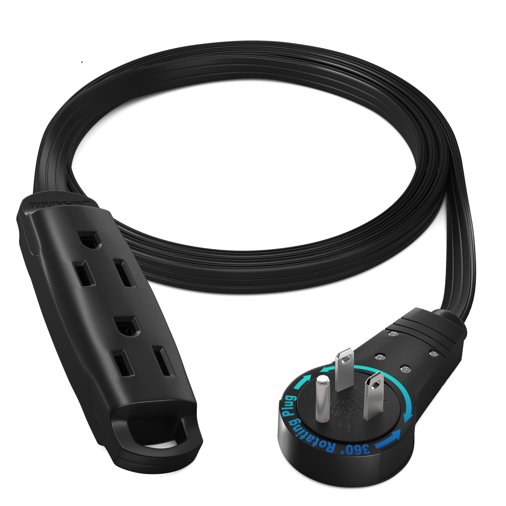 Maximm Cable, 360 Rotating Plug Extension Cord, Cord Length 3 ft, Cable ...