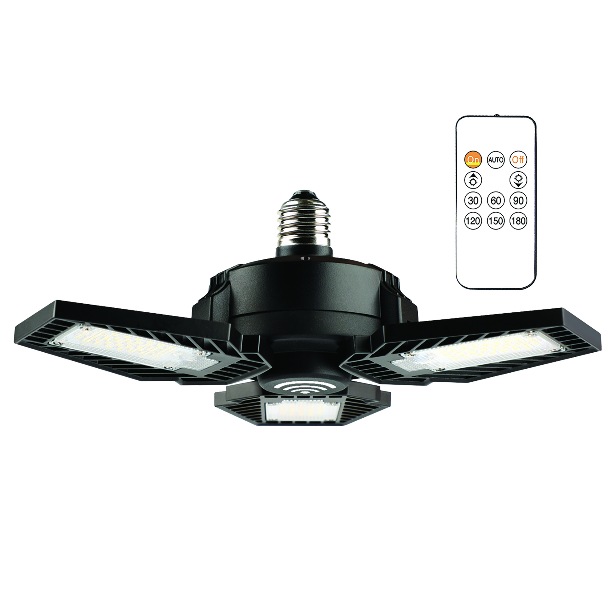 Pinegreen Lighting, 8000 Lumen LED 3-Panel Motion Utility Bulb, Power ...