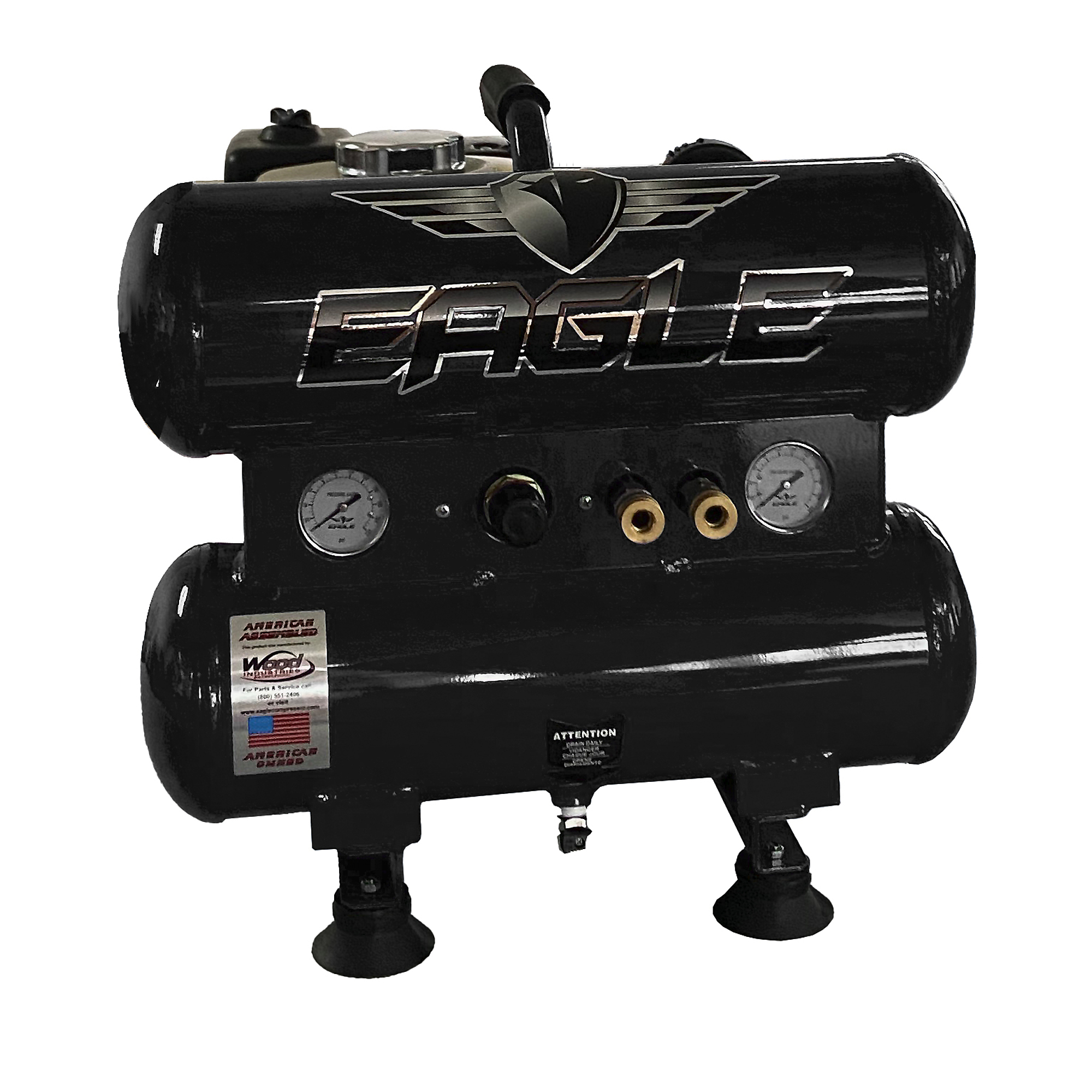 EAGLE, 4 Gallon Manual Start Portable Compressor, Horsepower 4 HP, Air ...