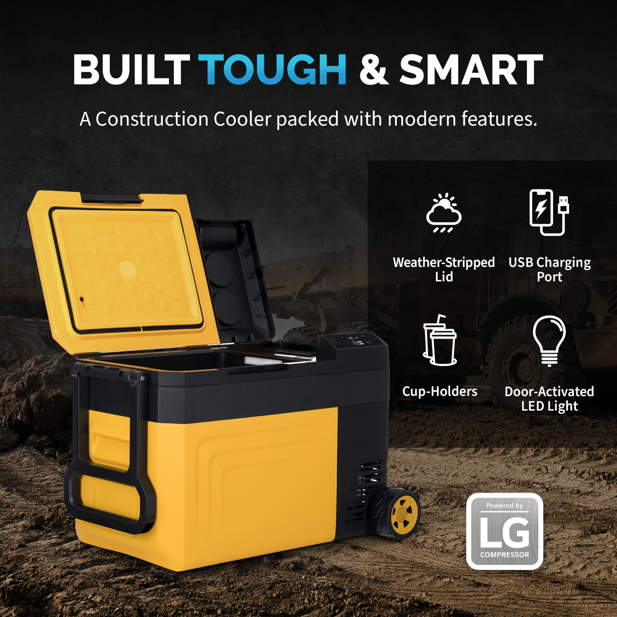 Newair, 25 Qt. Jobsite Electric Cooler Battery Powered 18/20V, Capacity ...