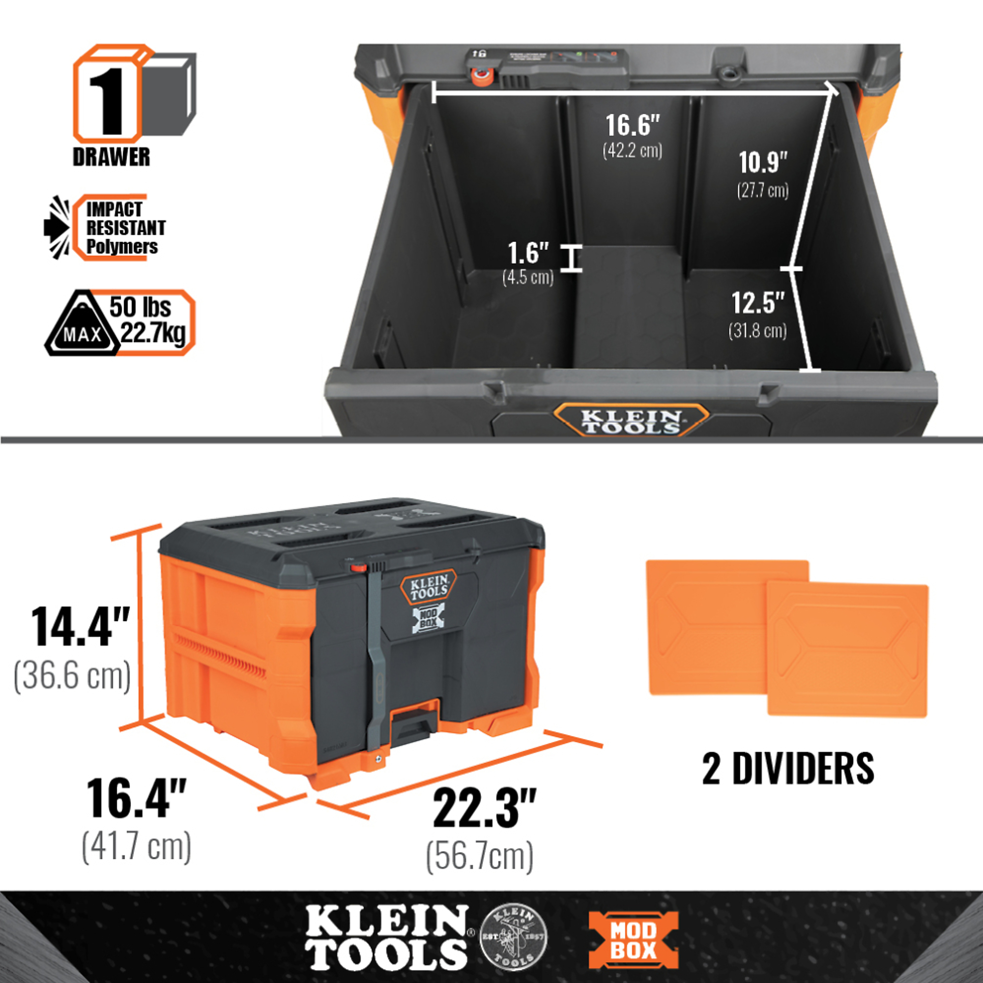 Klein Tools, MODbox Single Drawer Toolbox, Model# 54821MB | Northern Tool
