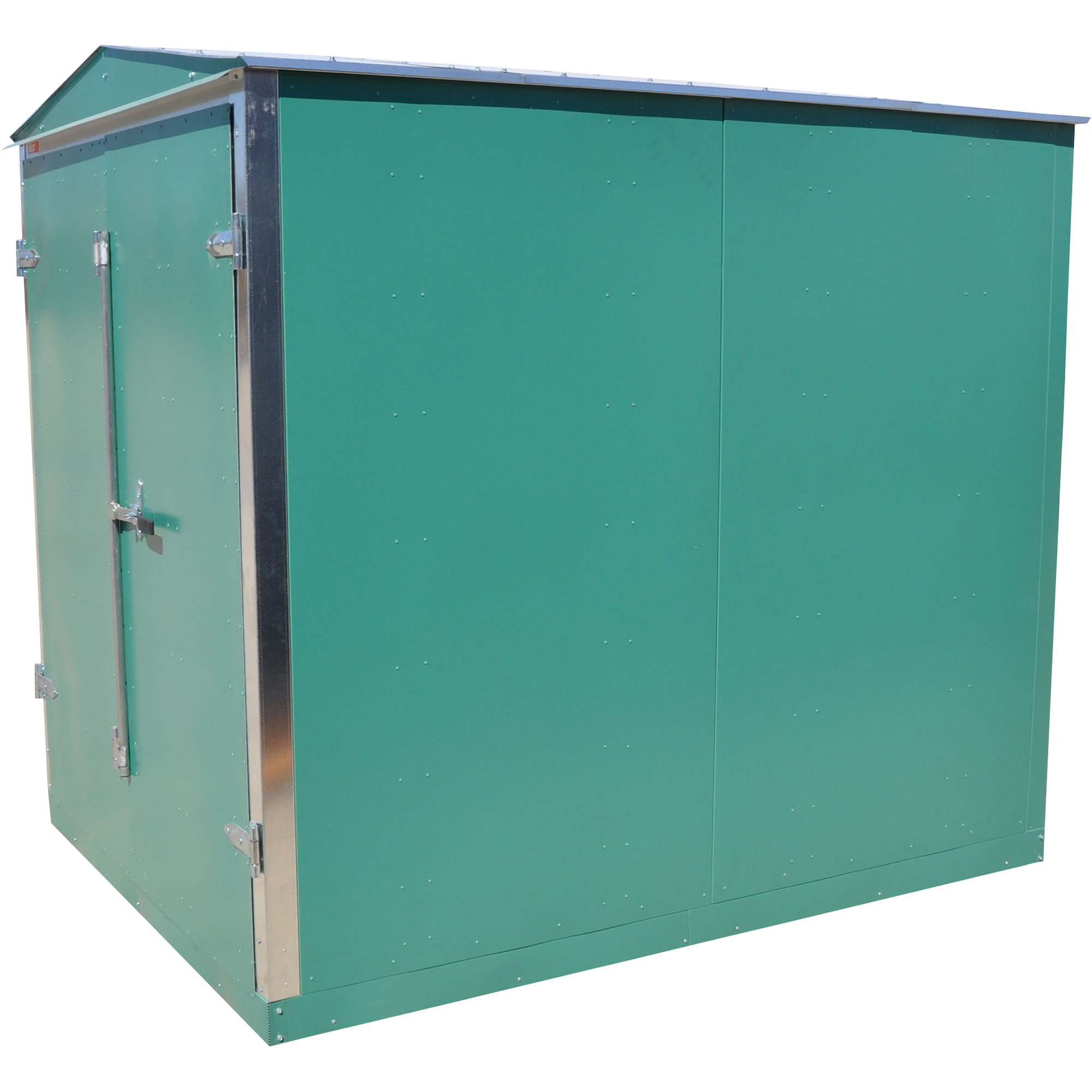 Western Steel Heavy-Duty Secure Storage Shed, Green, 96 1/2in.L x 74 1 ...
