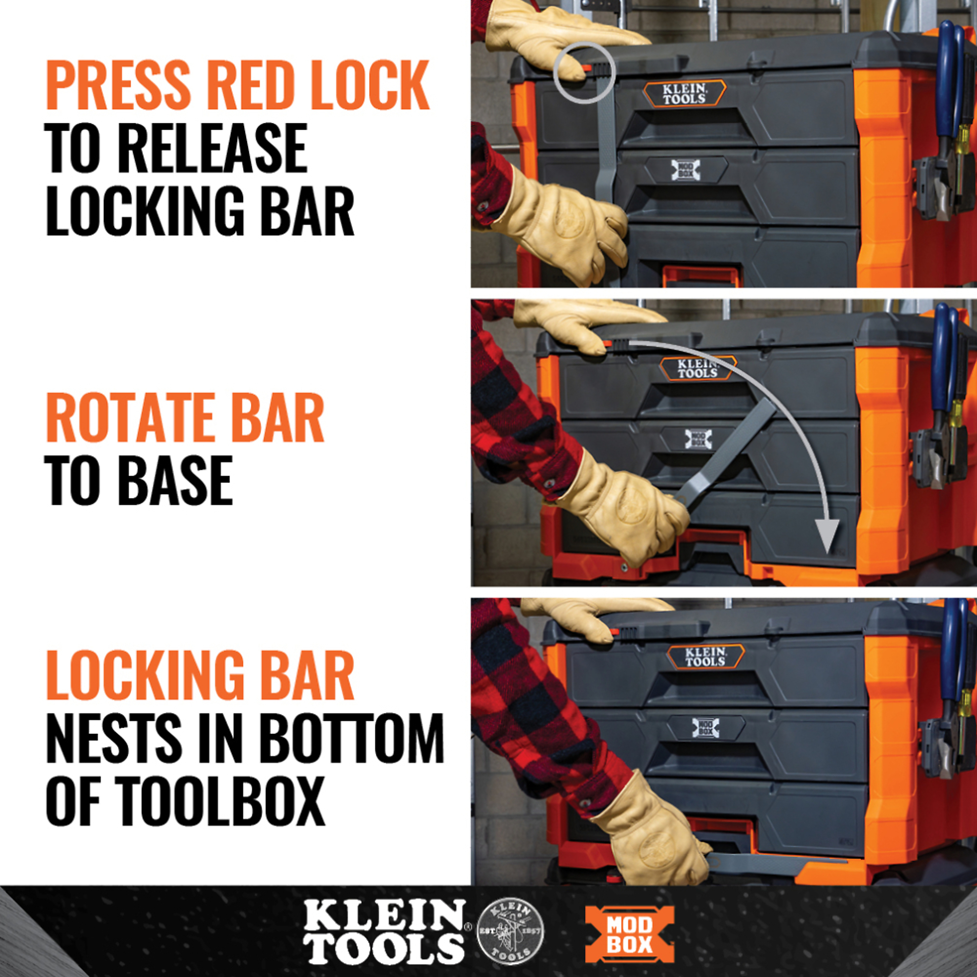 Klein Tools, MODbox Three Drawer Toolbox, Model# 54823MB | Northern Tool