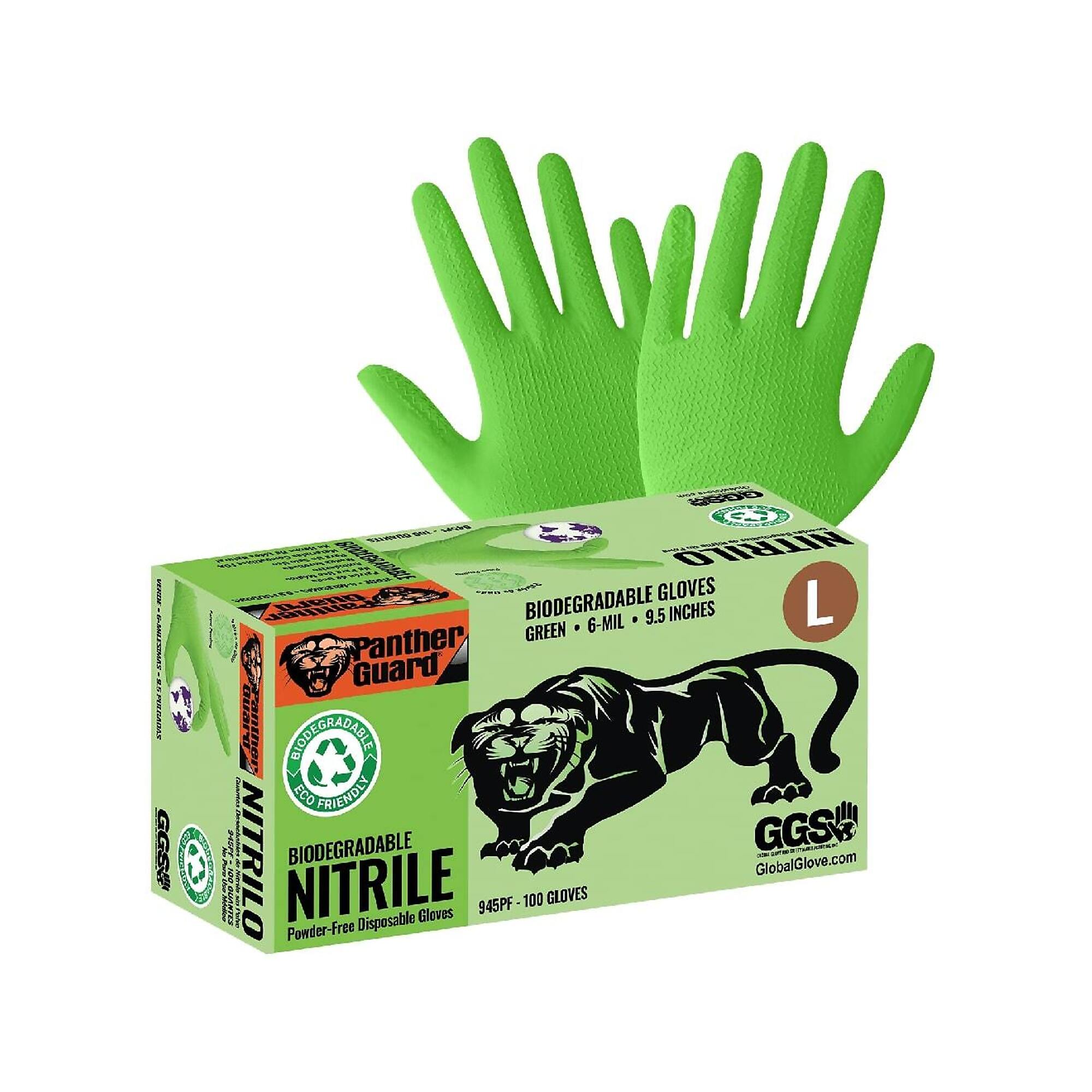 Global Glove Panther-Guard®, Panther-Guard, Grn, Bio, 6-Mil Disposable ...