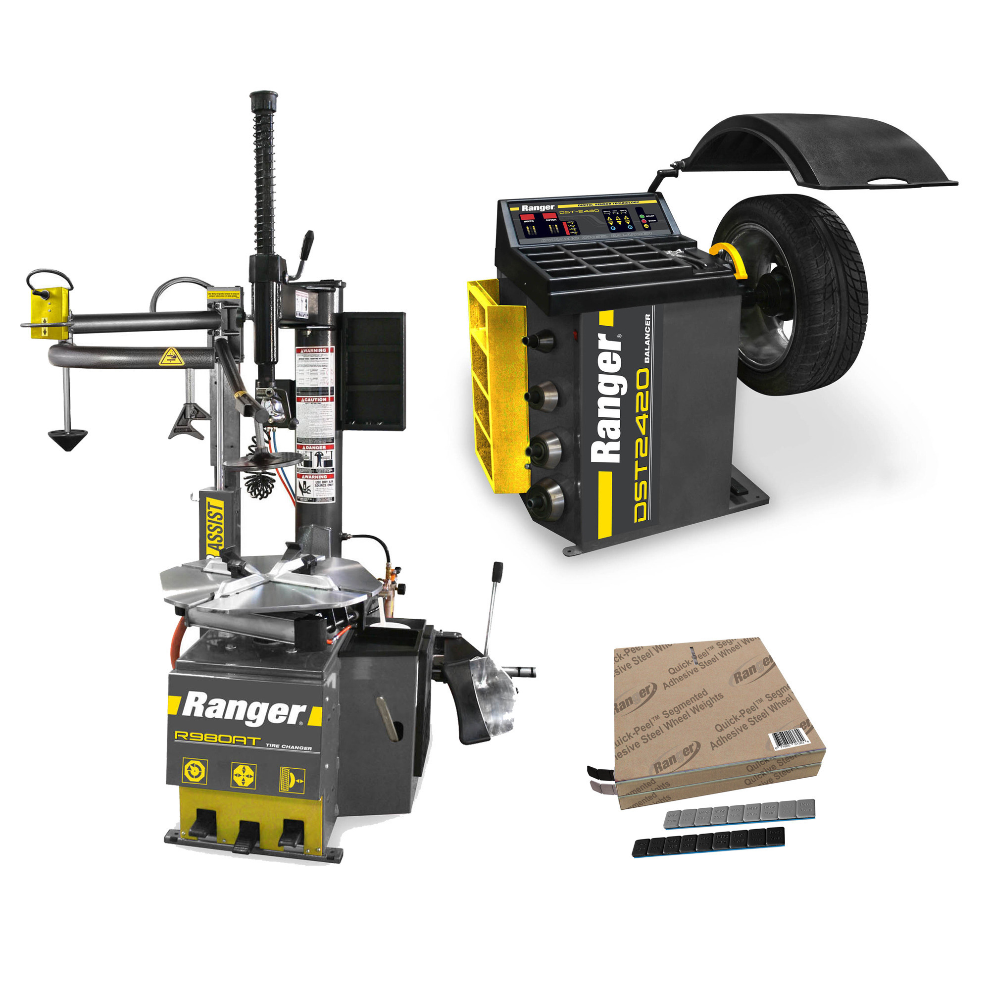 Ranger, Tire Changer Tilt-Back / Wheel Balancer Combo, Power Type ...