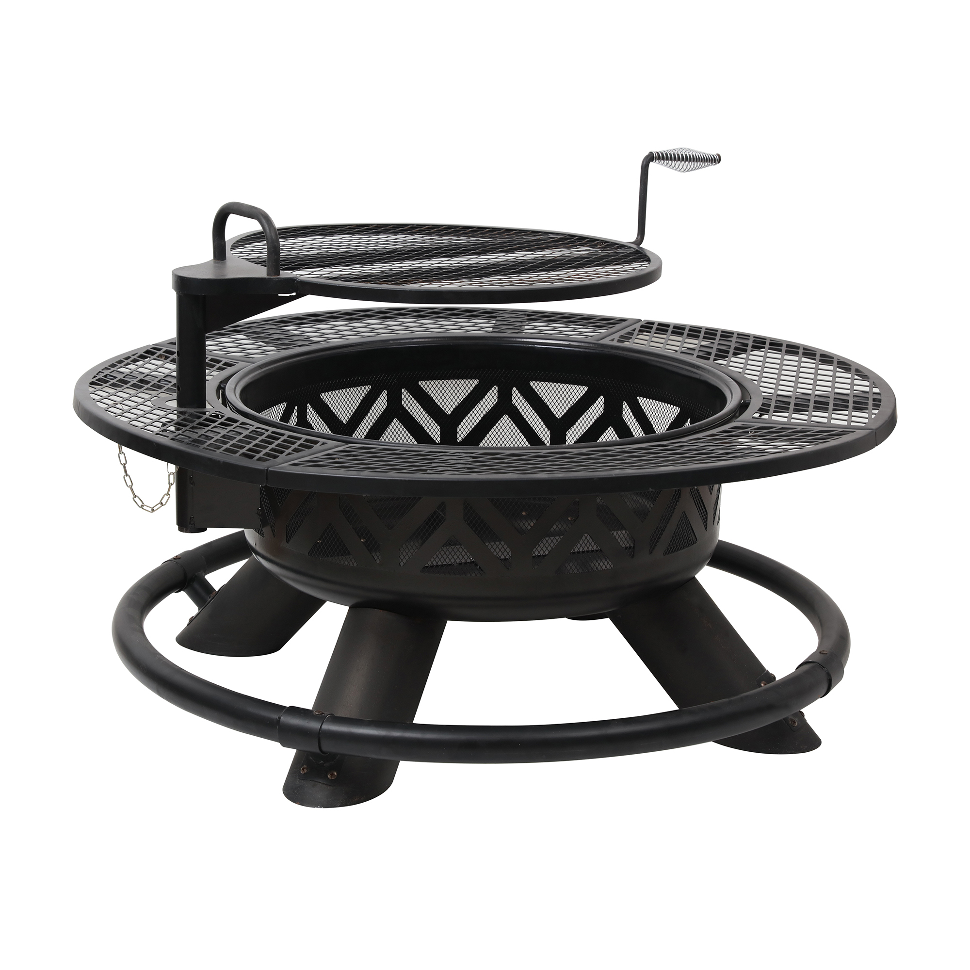 Red Mountain Valley, 47’’Fire Pit with BBQ Grate _ Geometric, Diameter ...