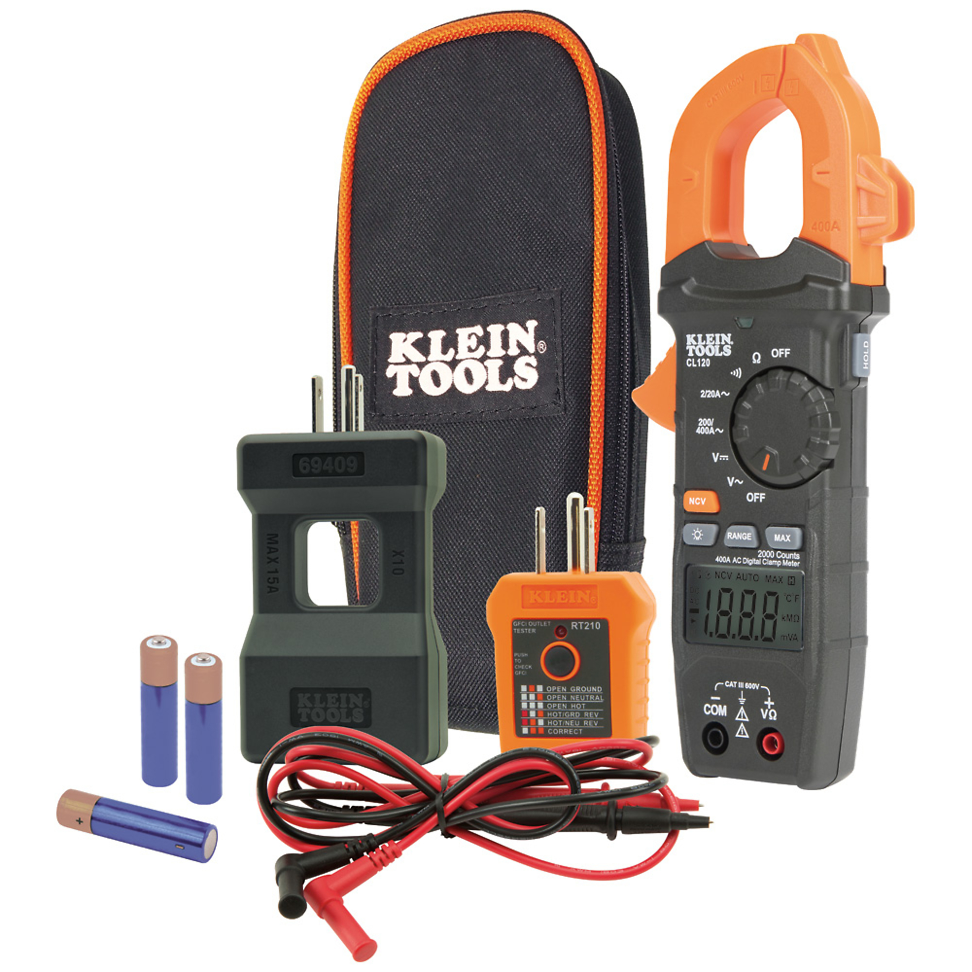 Klein Tools, Clamp Meter Electrical Test Kit, Model# CL120KIT ...