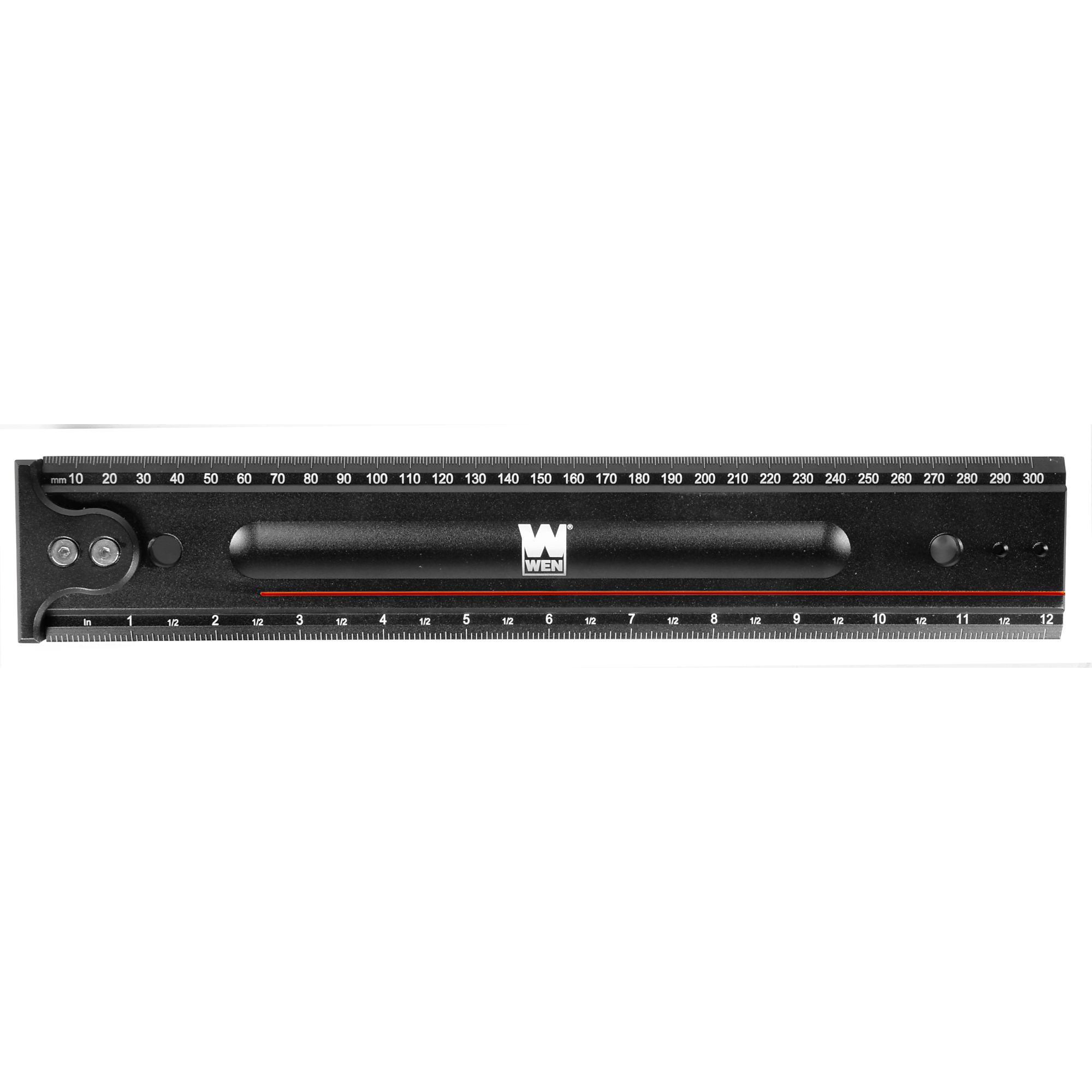 WEN Measuring Ruler - 12in., Laser-Etched Scale, Hook Stop, Anodized ...