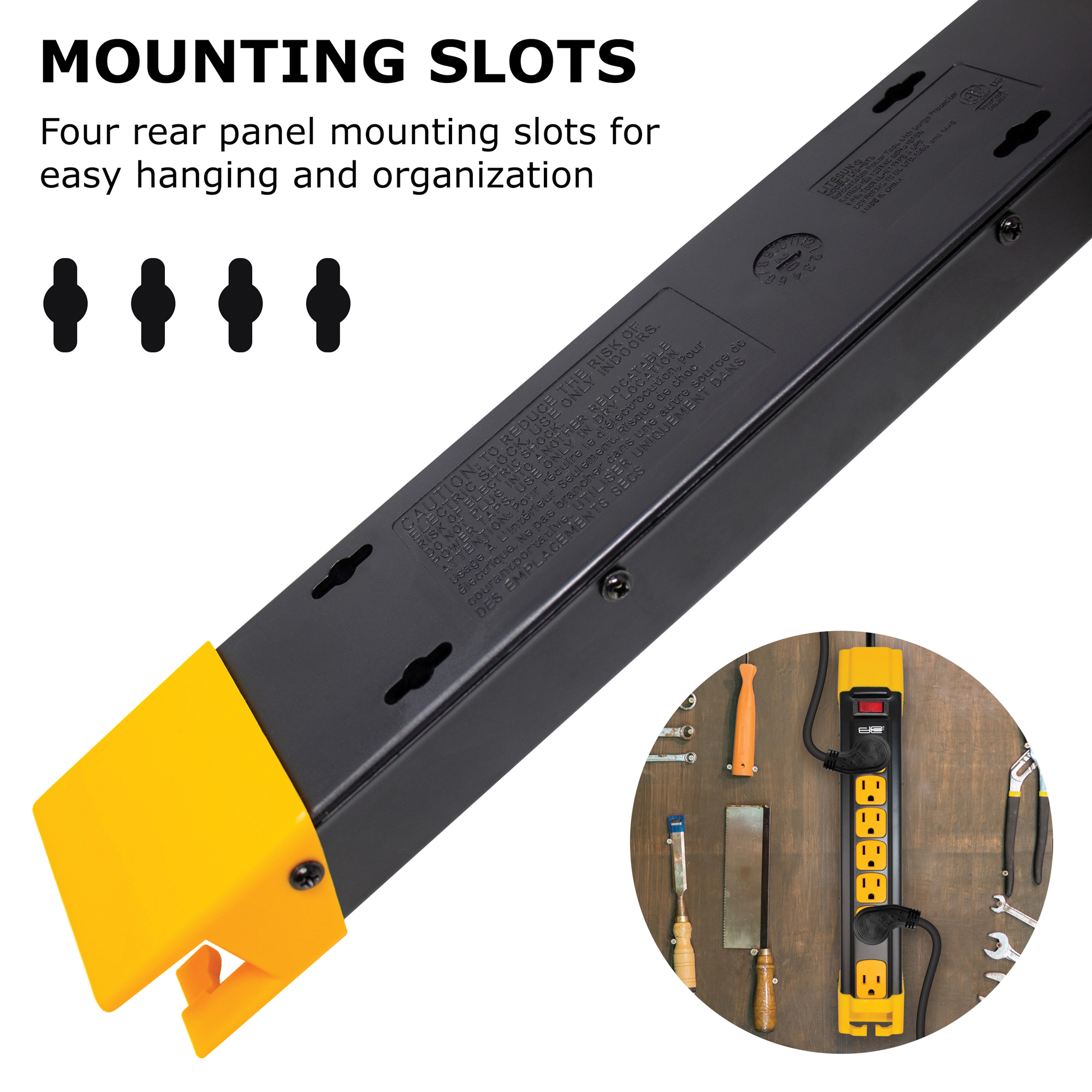 Digital Energy, 6-Outlet Metal Surge Protector Power Strip, Cord Length ...