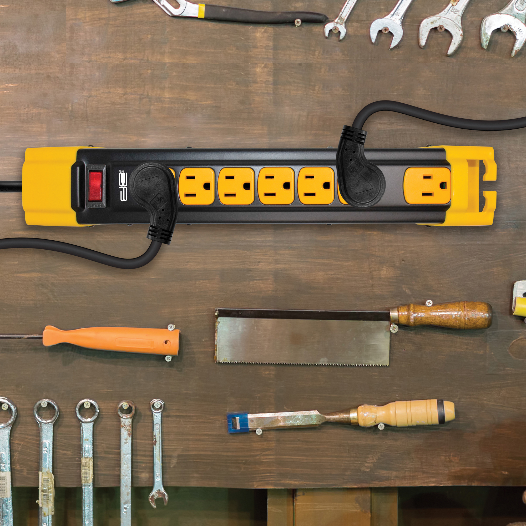 Digital Energy, 6-Outlet Metal Surge Protector Power Strip, Cord Length ...