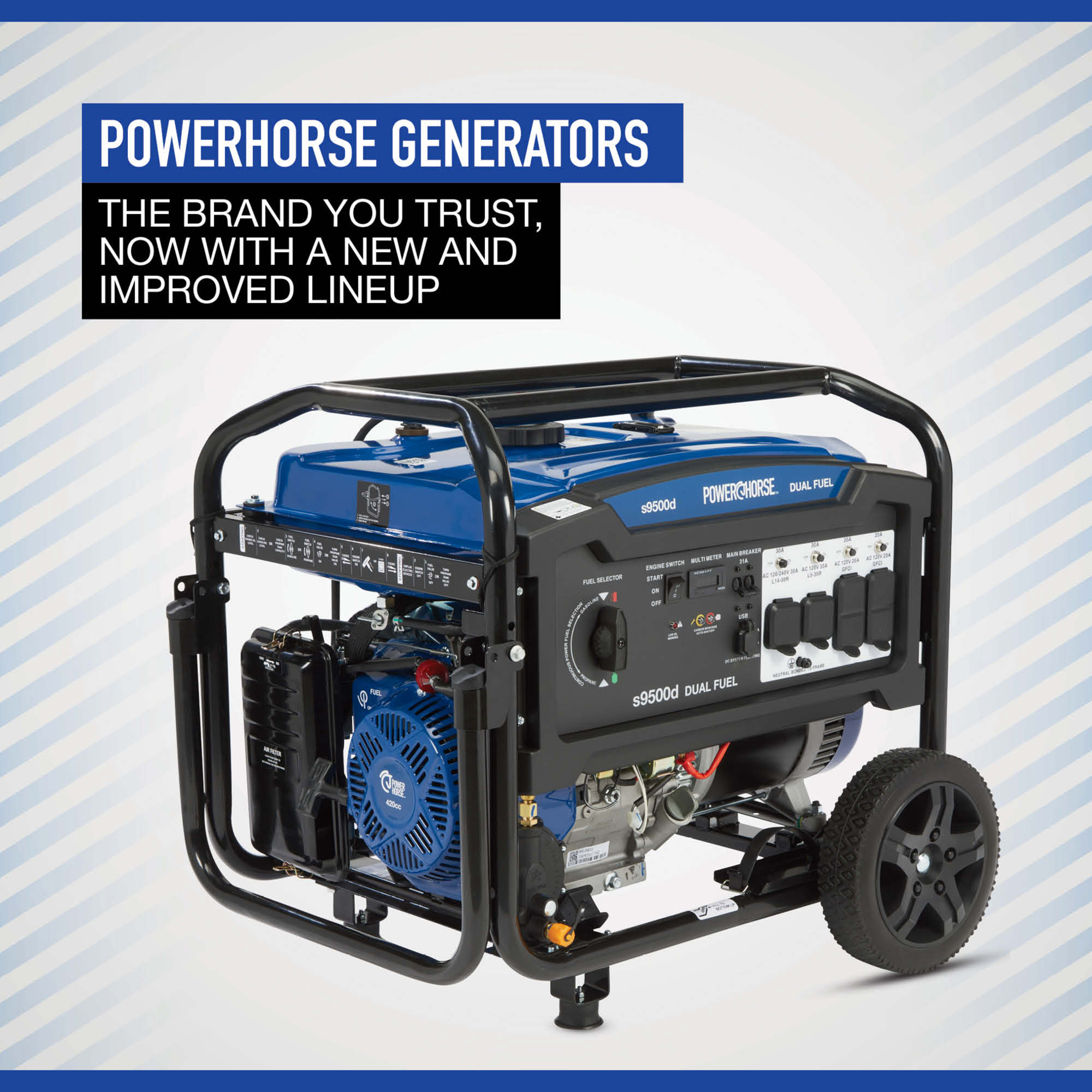 Powerhorse Portable Dual Fuel Generator with Electric Start, 7500 Rated ...