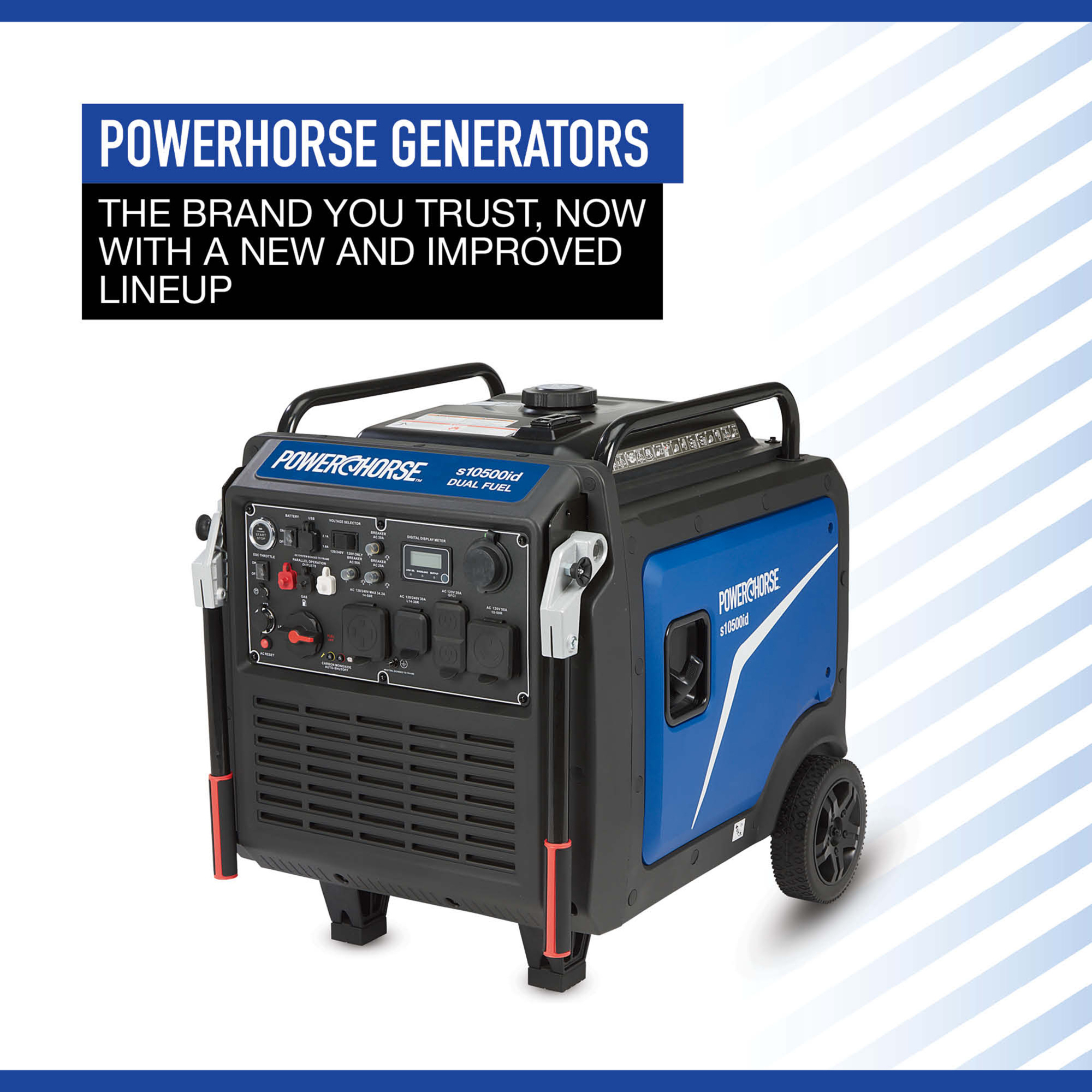 Powerhorse Portable Dual Fuel Generator, 8300 Rated Watts, 10,500 Surge ...