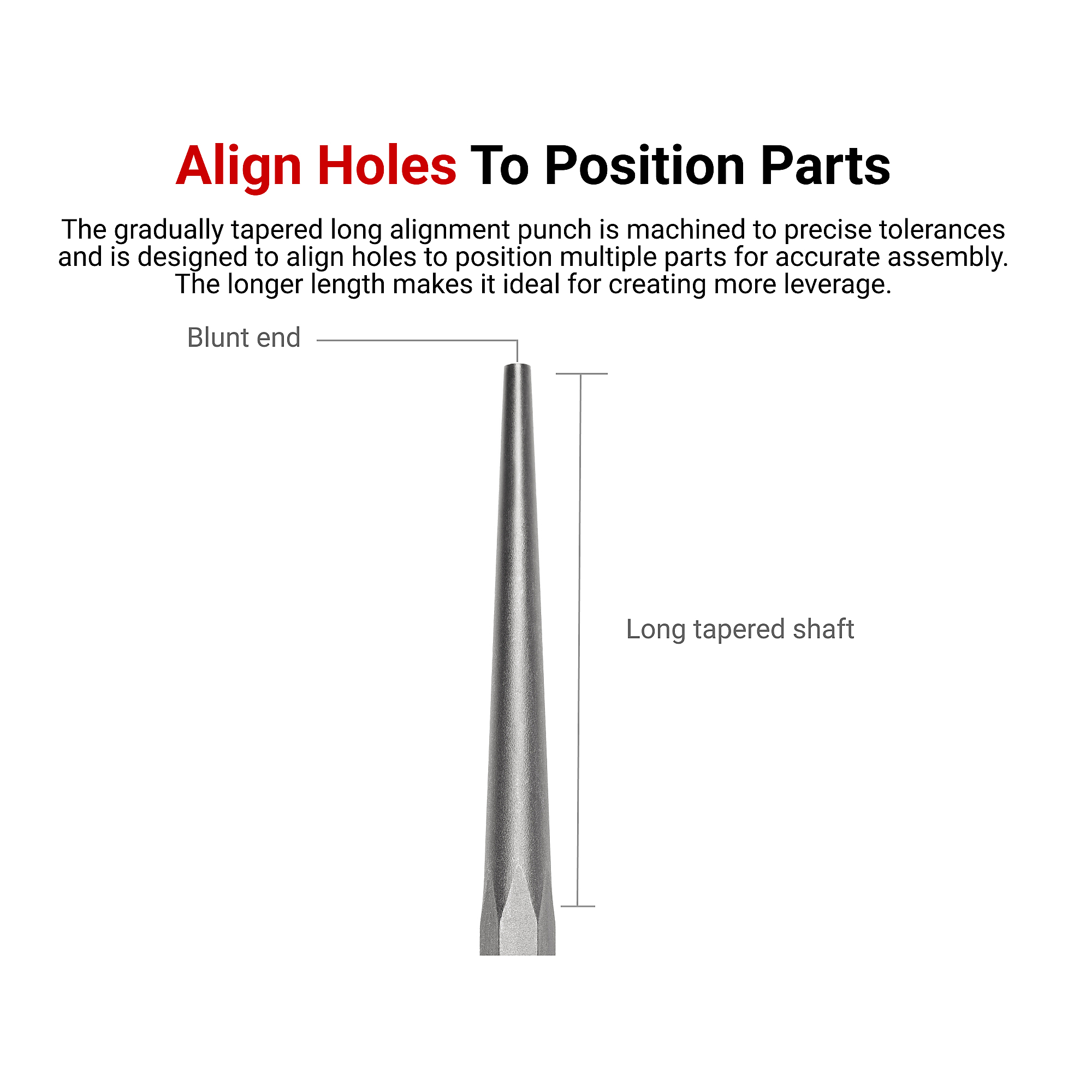 Tekton, 3-pc Long Alignment Punch Set (3/16 1/4 5/16in.), Product Type ...