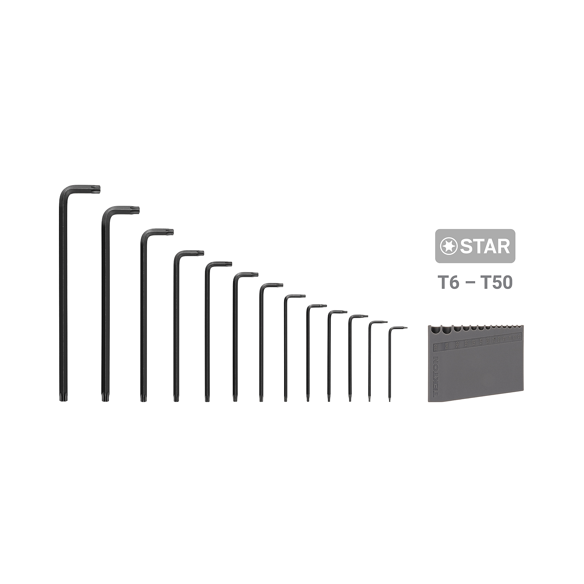 Tekton, Star L-Key Set with Holder, 13-Piece (T6-T50), Model# KLT91402 ...
