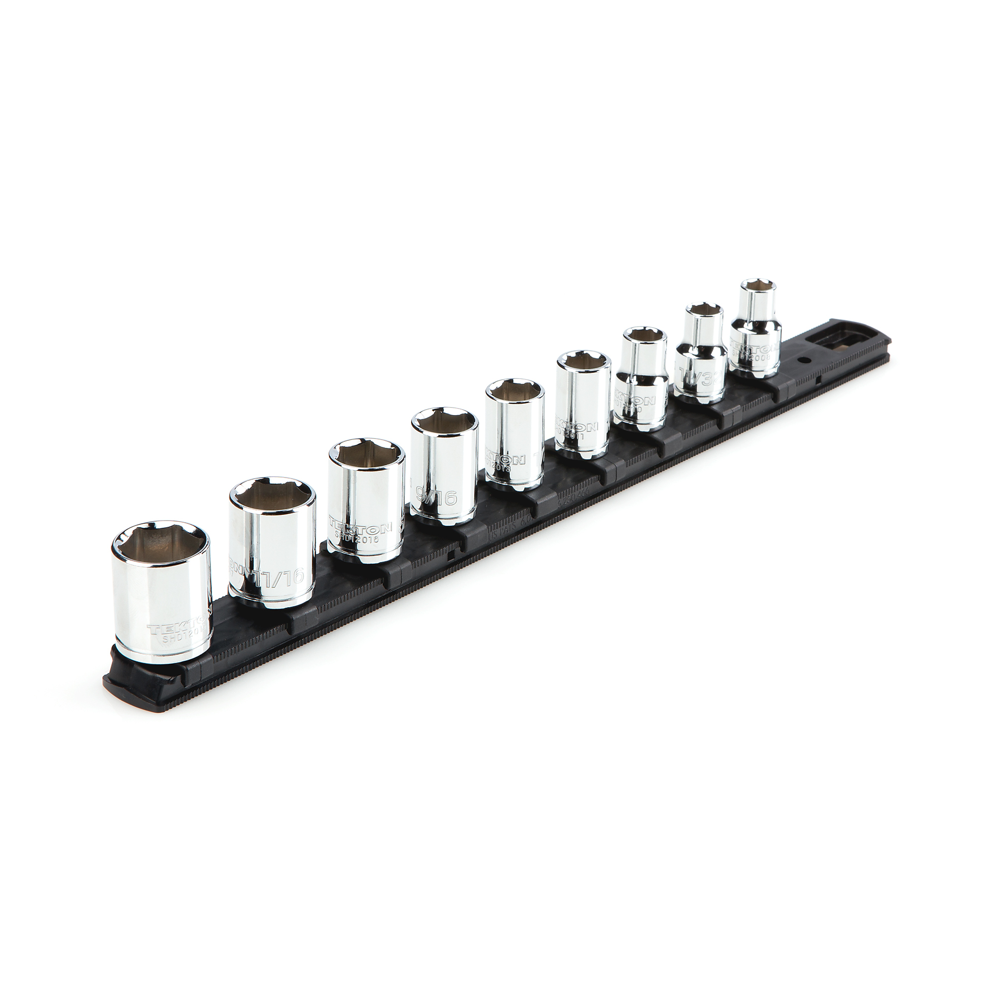 Tekton 3/8in. Drive 6-Point Socket Set with Rail - 9-Piece, 5/16in. to ...