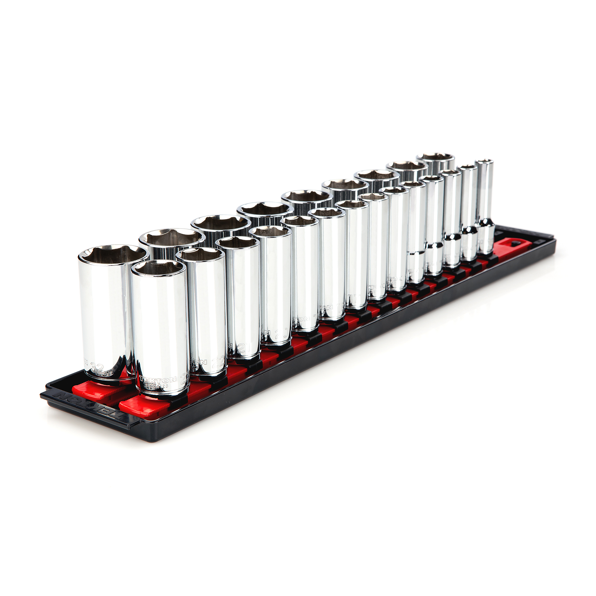 Tekton 23-Pc. 1/2in. Drive Deep 6-Point Socket Set with Rails - 10-32mm ...