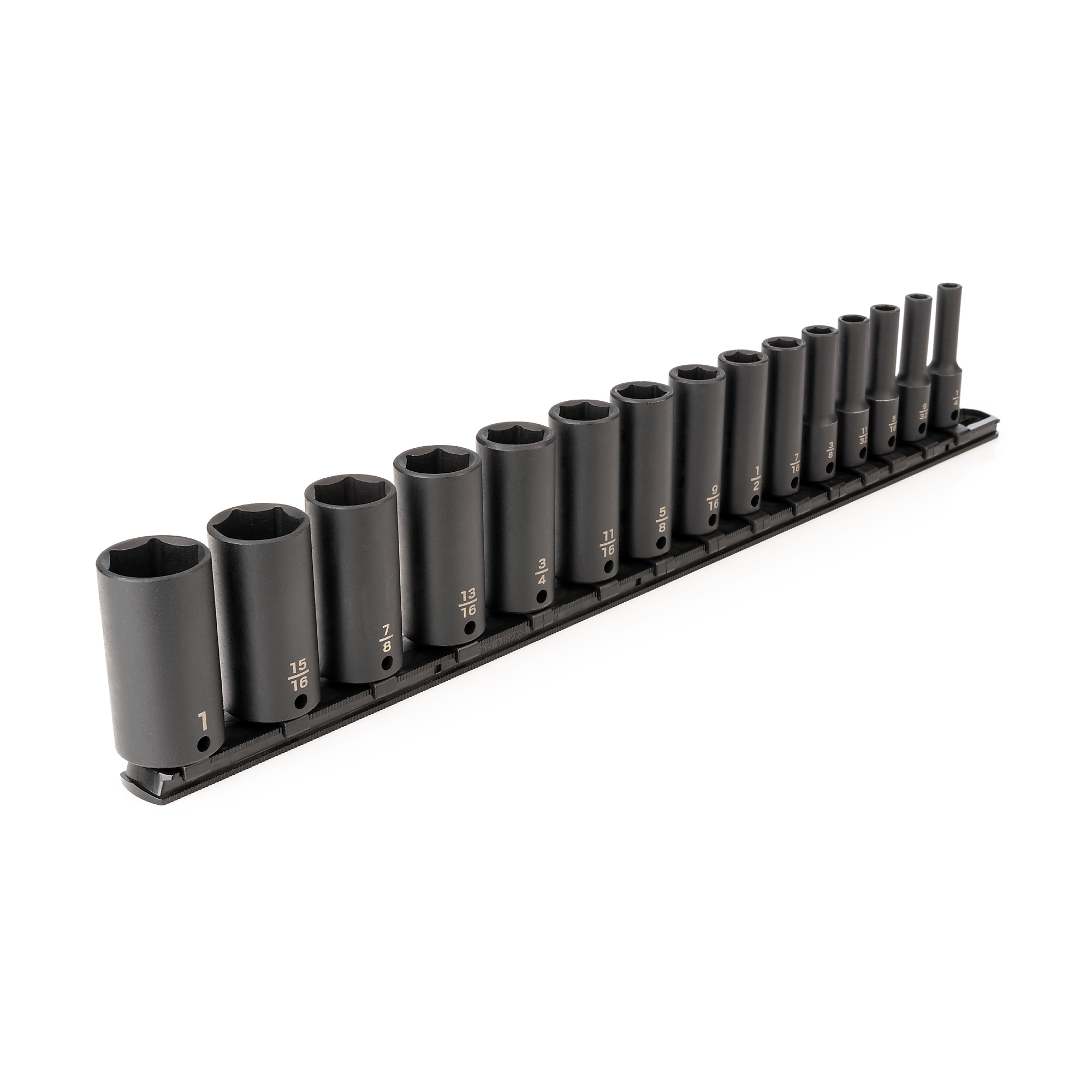 Tekton 15-Pc. 3/8in. Drive Deep 6-Point Impact Socket Set with Rail - 1 ...