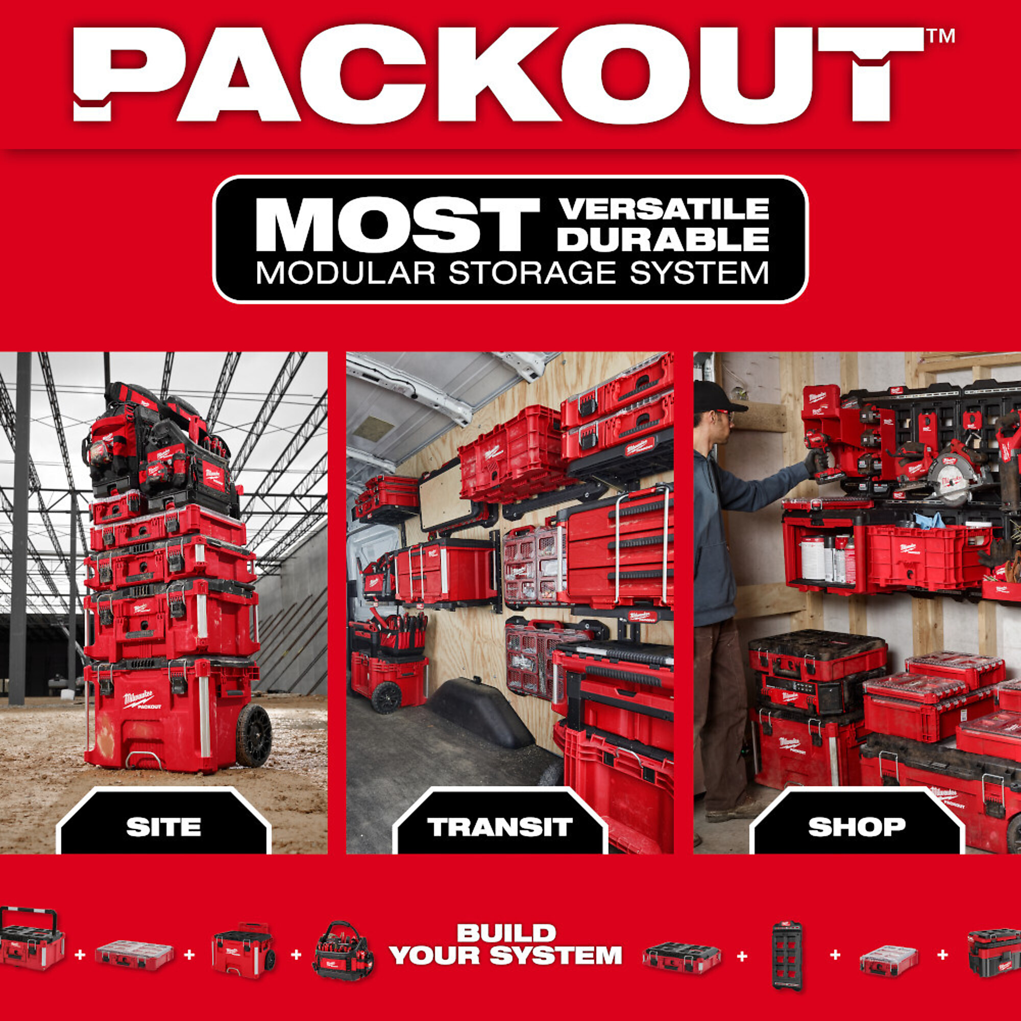 Milwaukee PACKOUT Compact Organizer, 9.72in.L x 4.61in.W x 15.24in.H ...
