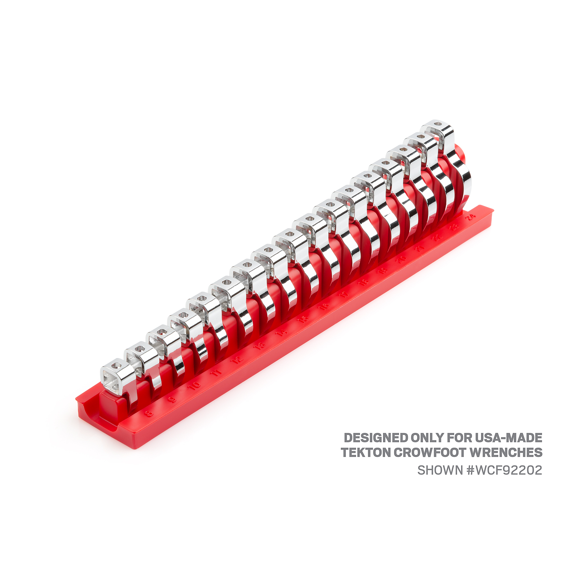 Tekton, 17-Tool 3/8in. Dr Crowfoot Organizer Rack (Red), Capacity (qty ...