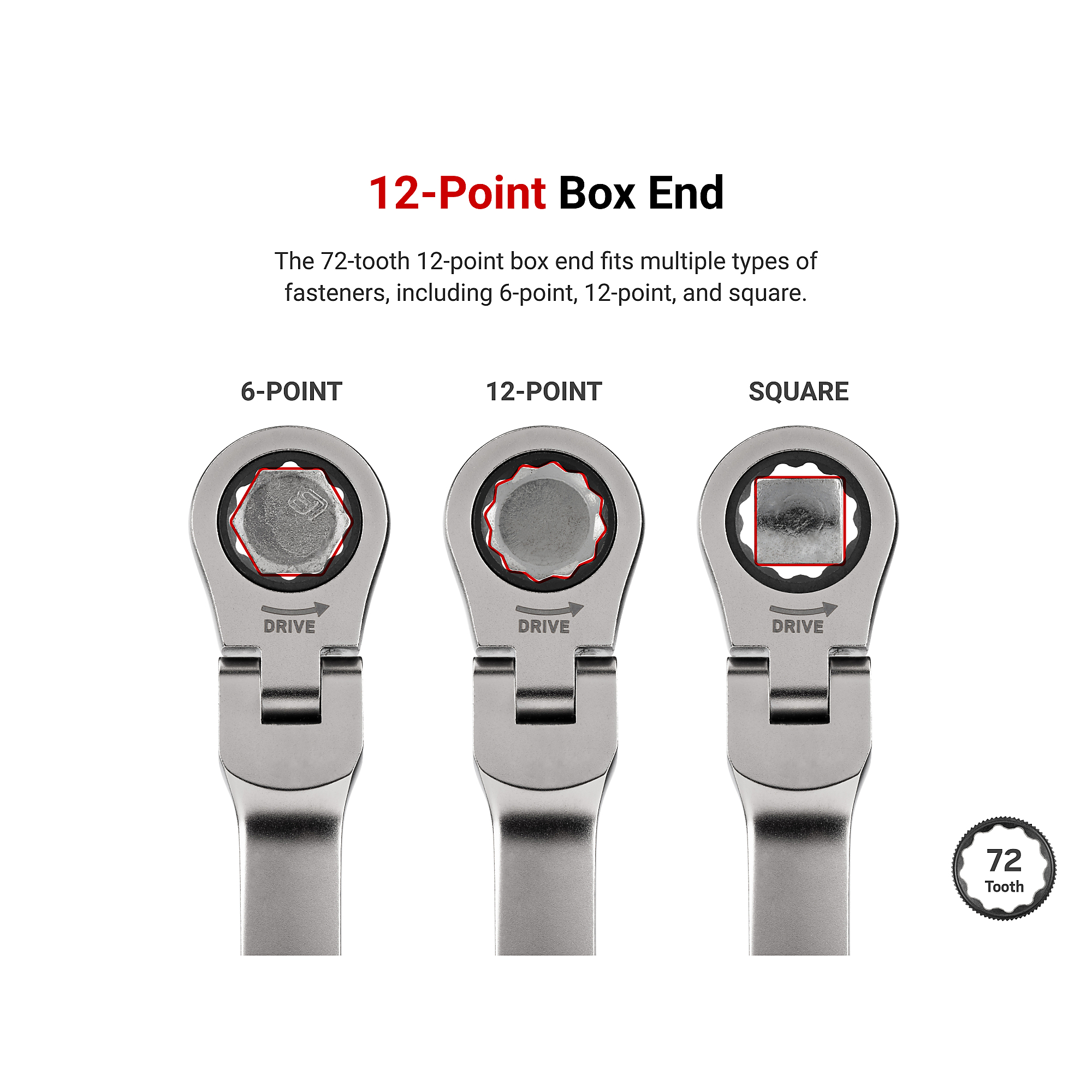 Tekton, 6pc Lng Flex Ratcheting Box End Wrnch Set w/Hldr, Model ...