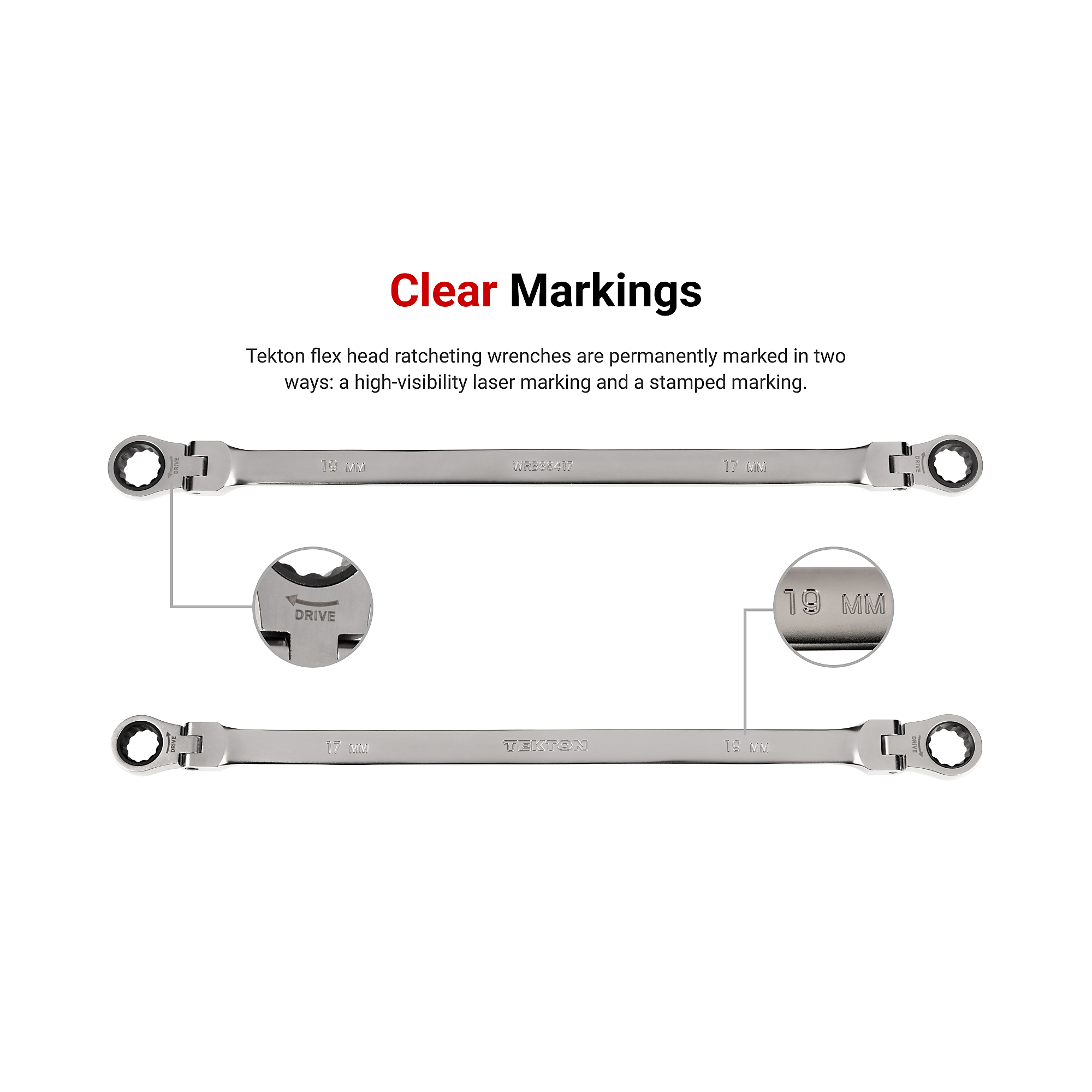 Tekton, 6pc Lng Flex Ratcheting Box End Wrnch Set w/Hldr, Model ...