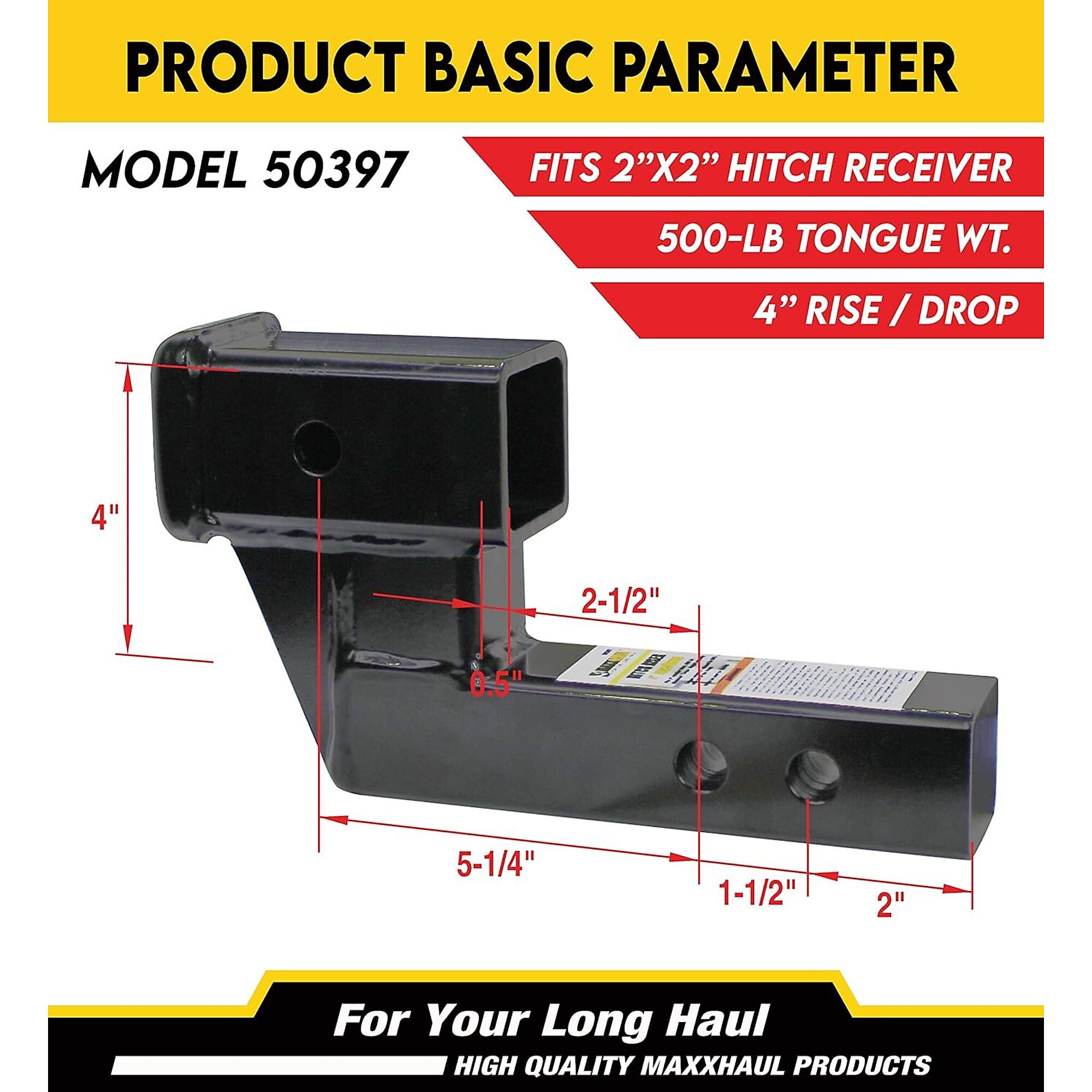 Avitec, Trailer Hitch Riser for 2in. Receivers, Model# BAC-110274 ...