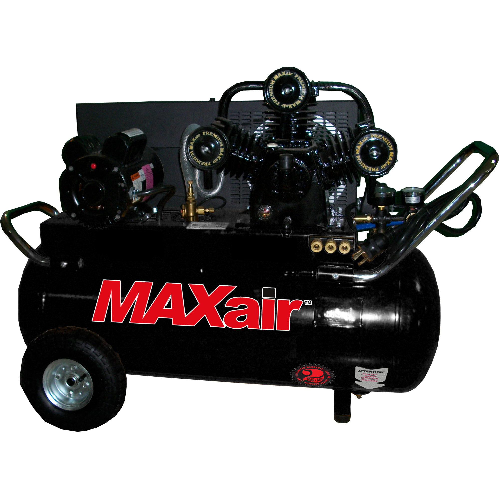 MAXair, Dual Control 25 Gallon Premium Compressor, Horsepower 5 HP, Air ...