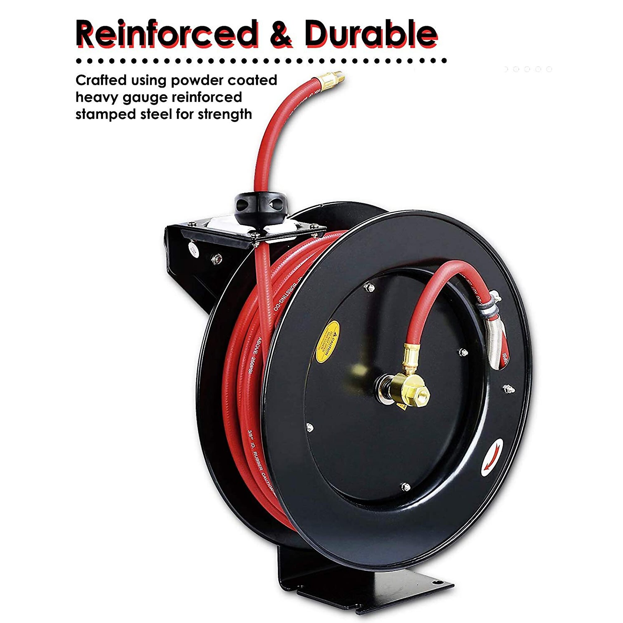 ReelWorks, Air Hose Reel 3/8in. x 50ft., Hose Diameter 3/8 in, Hose ...
