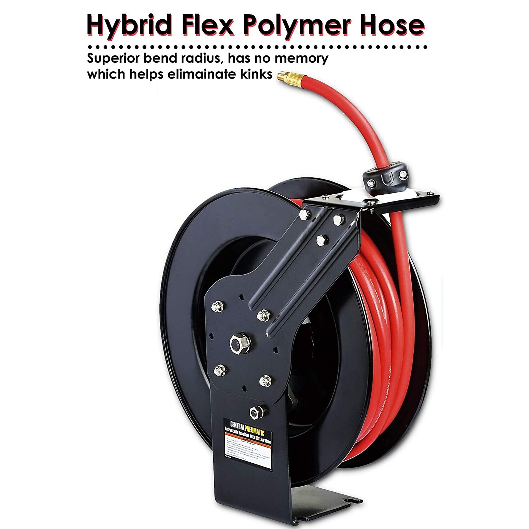 ReelWorks, Air Hose Reel 3/8in. x 50ft., Hose Diameter 3/8 in, Hose ...