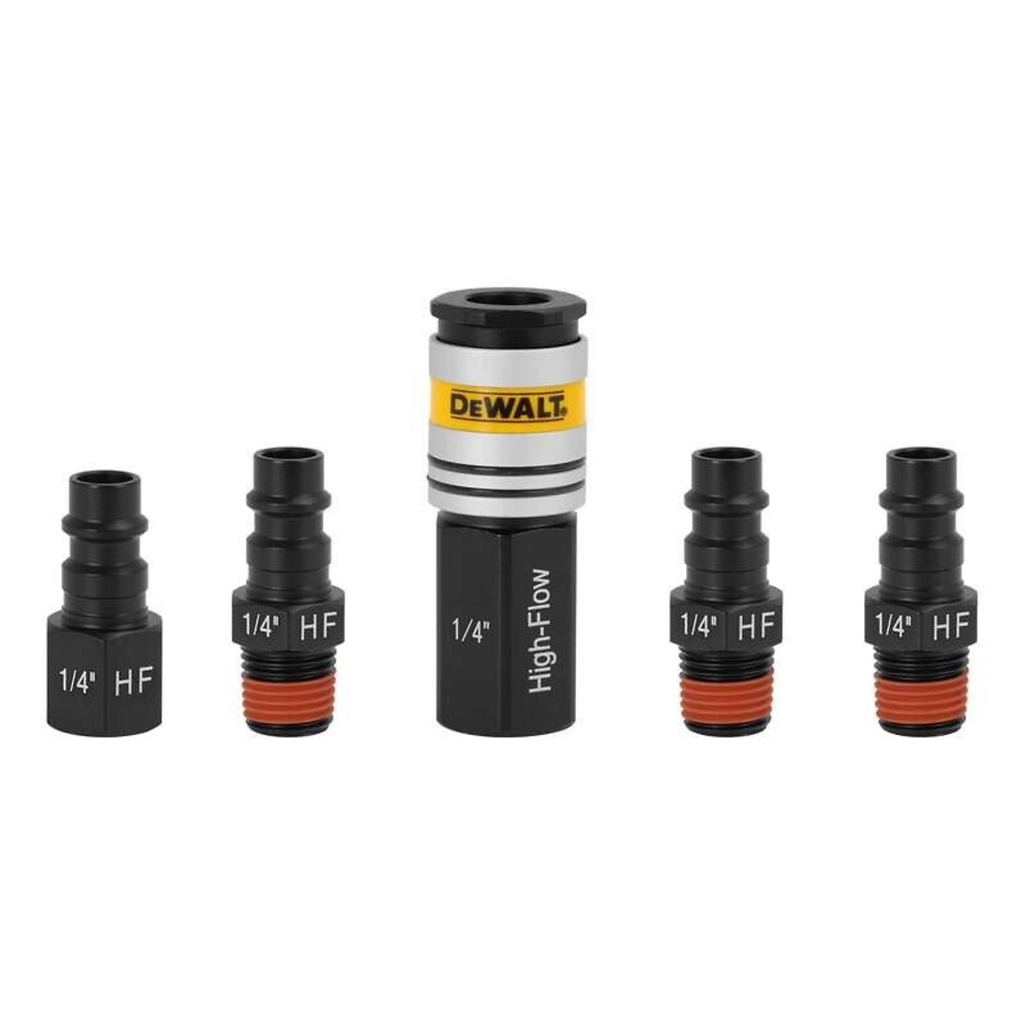 DEWALT, 5 Piece NPT High Flow Coupler Plugs, Coupler Size 1/4 in, Model ...