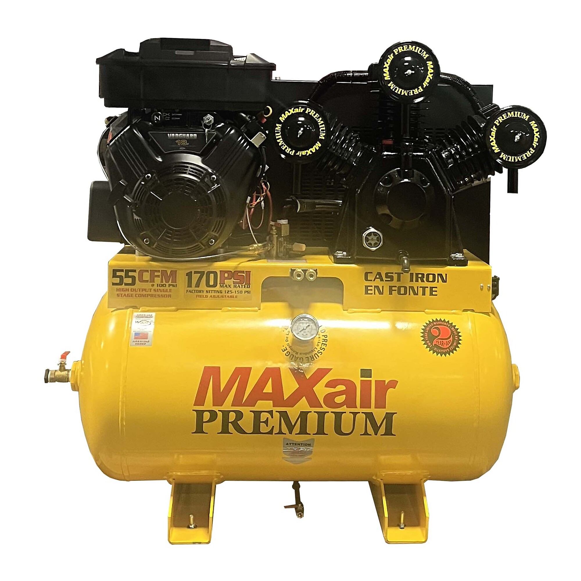 MAXair, 55 Gallon 55 CFM Premium Truck Mount, Horsepower 18 HP, Air ...
