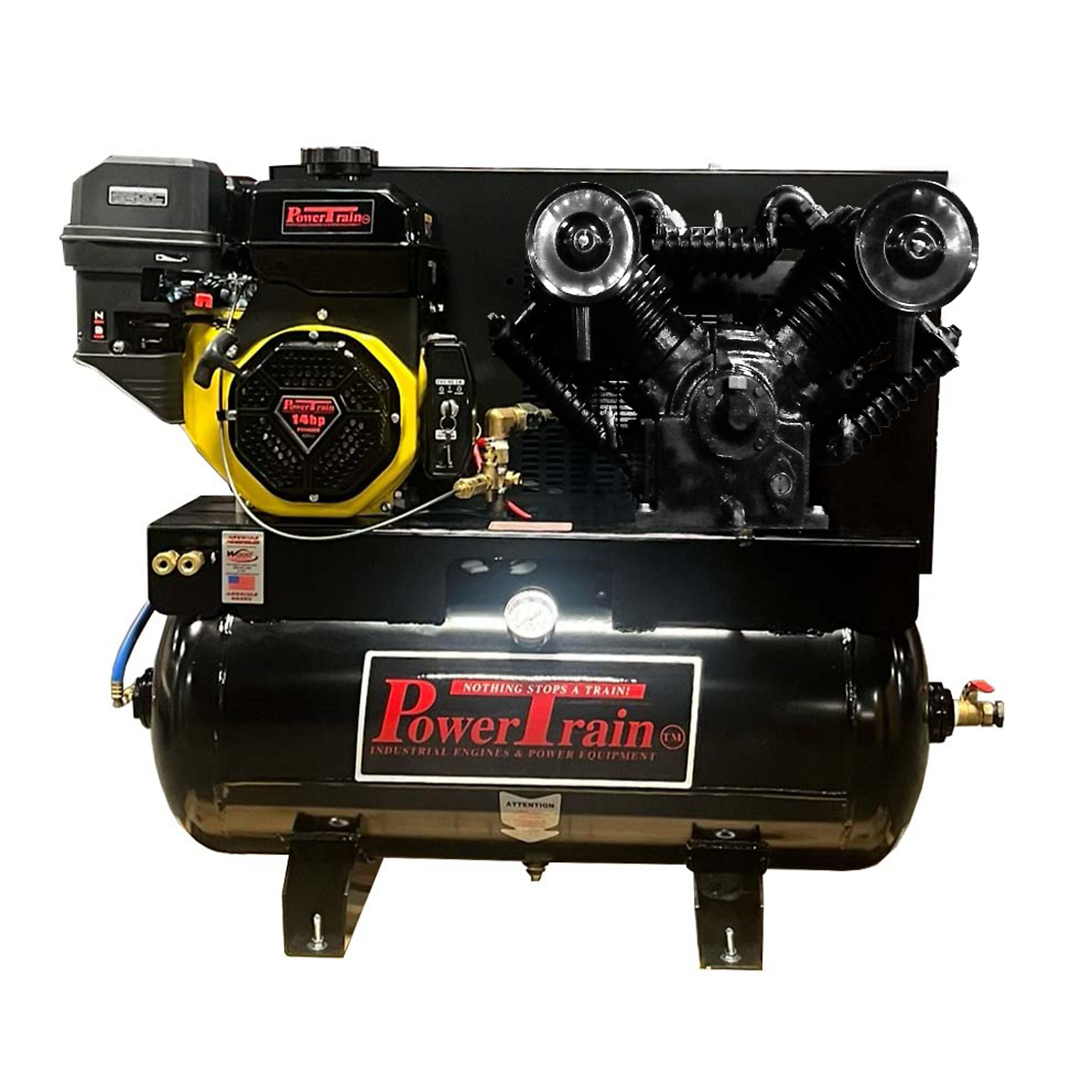 POWERTRAIN, 30 Gallon Truck Mount Compressor, Horsepower 14 HP, Air ...