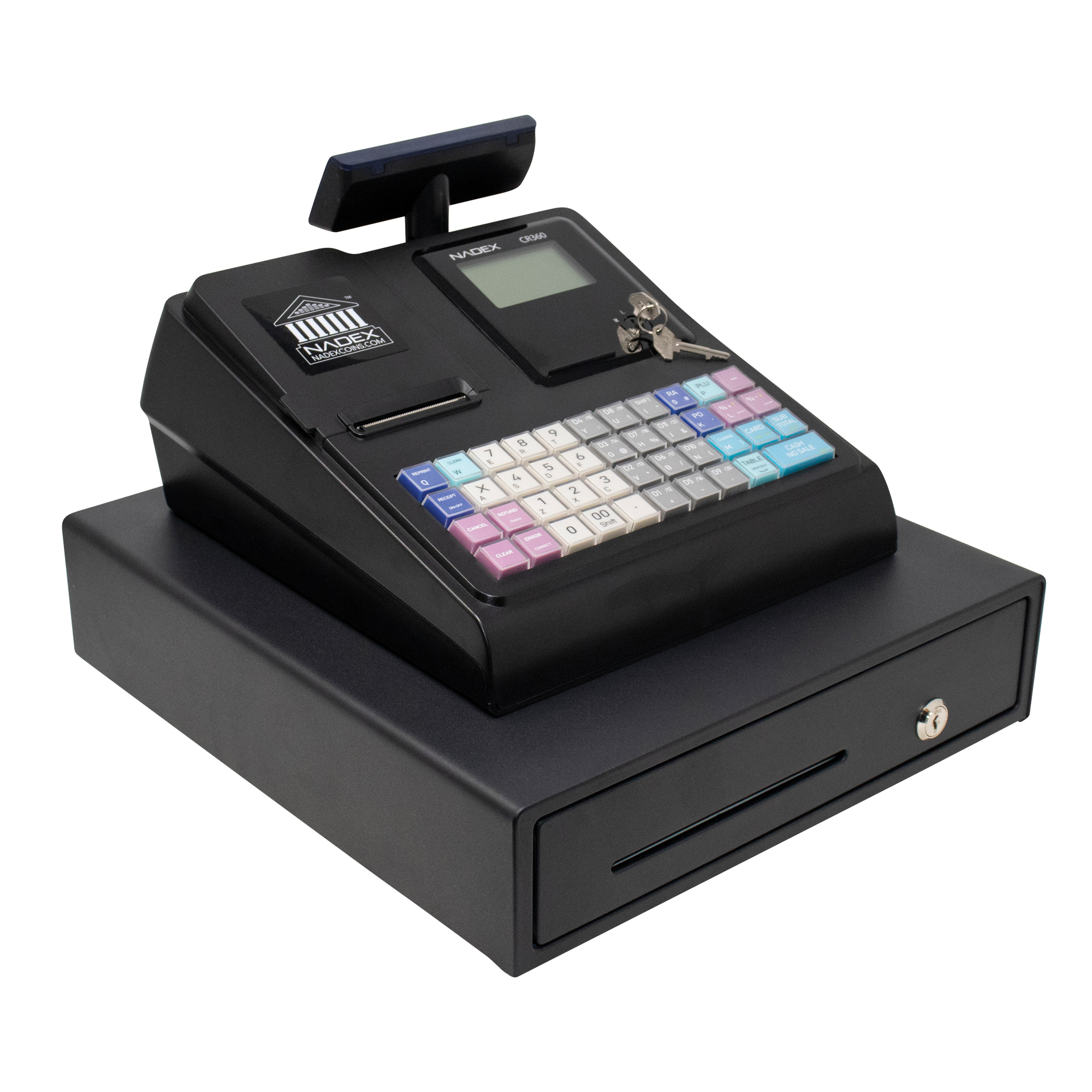 Nadex, Thermal-Print Electronic Cash Register, Black, Color Finish ...
