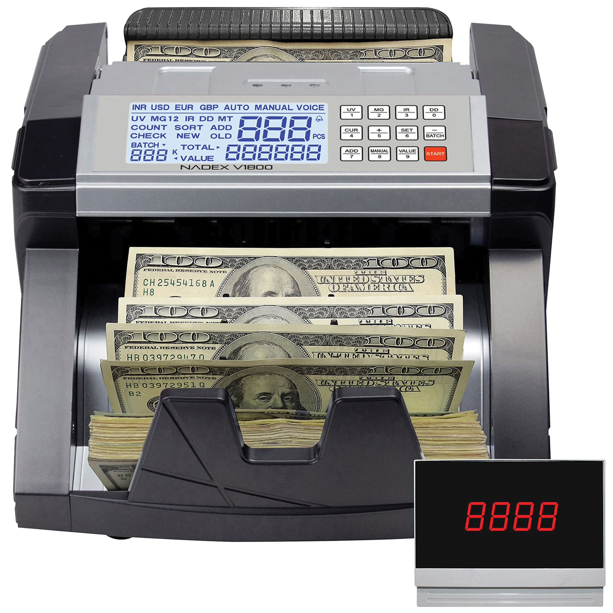 Nadex, Money Counter and Counterfeit Detector, Color Finish Black ...
