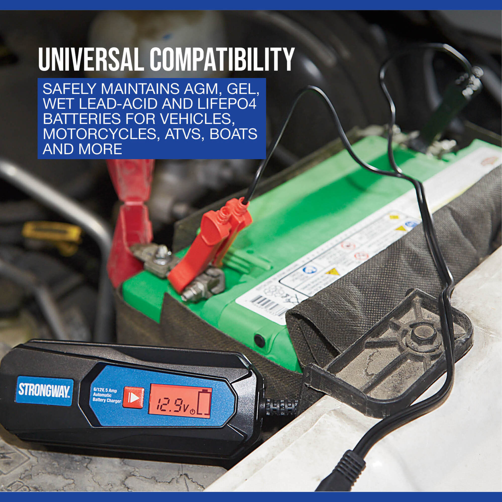 Strongway 6/12 Volt Smart Charger, 2.5/5 Amps | Northern Tool