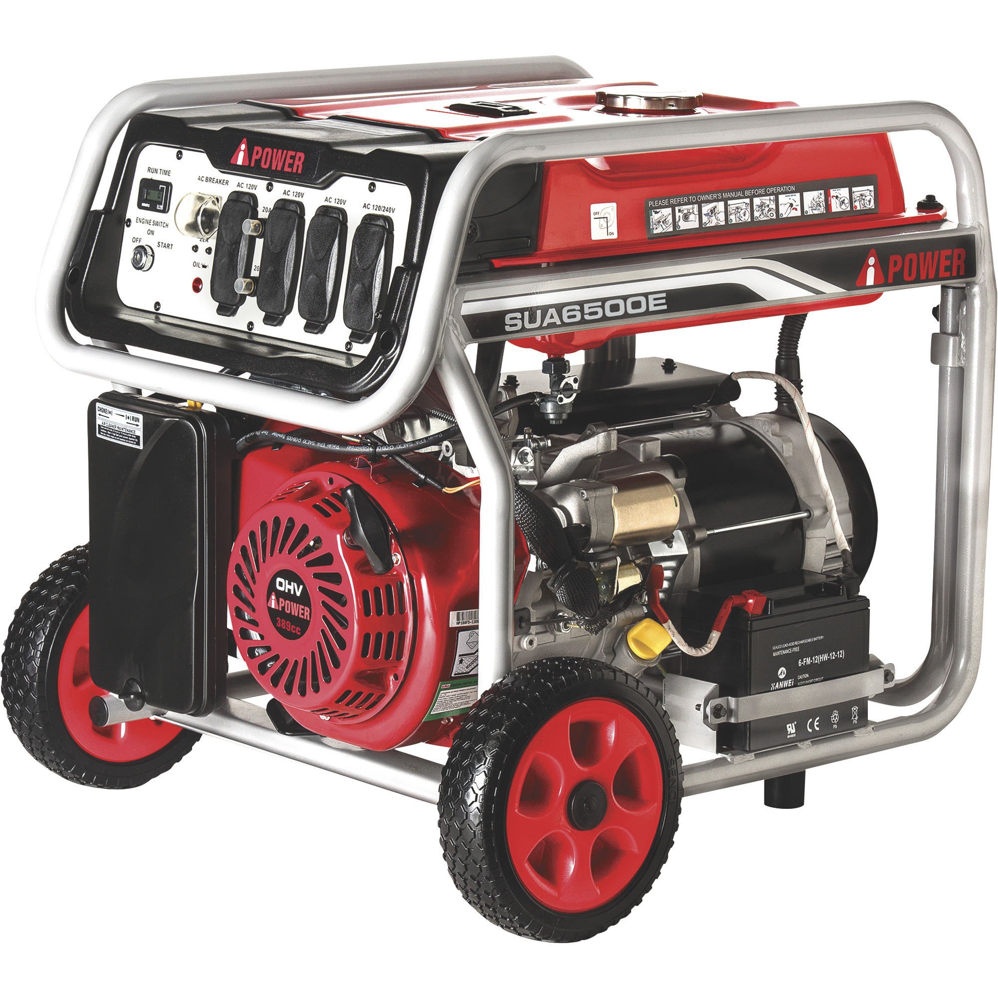 A-iPower Portable Generator, 6500 Surge Watts, 5350 Rated Watts, Model ...