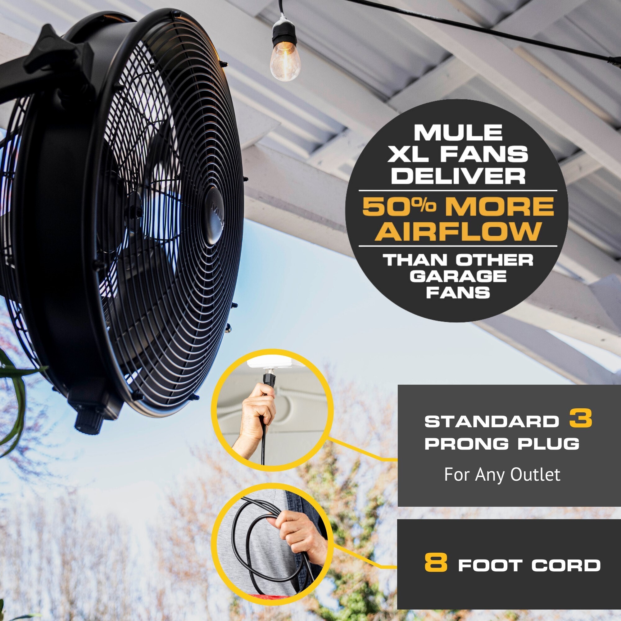 Mule, Mule Outdoor Wall Fan XL High Velocity Air Flow, Fan Type Wall ...