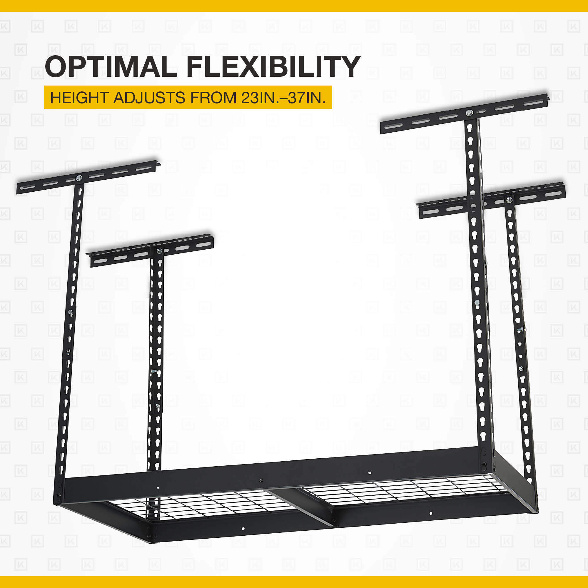 Klutch Garage Overhead Storage Rack with Adjustable Height, 48in.L x ...