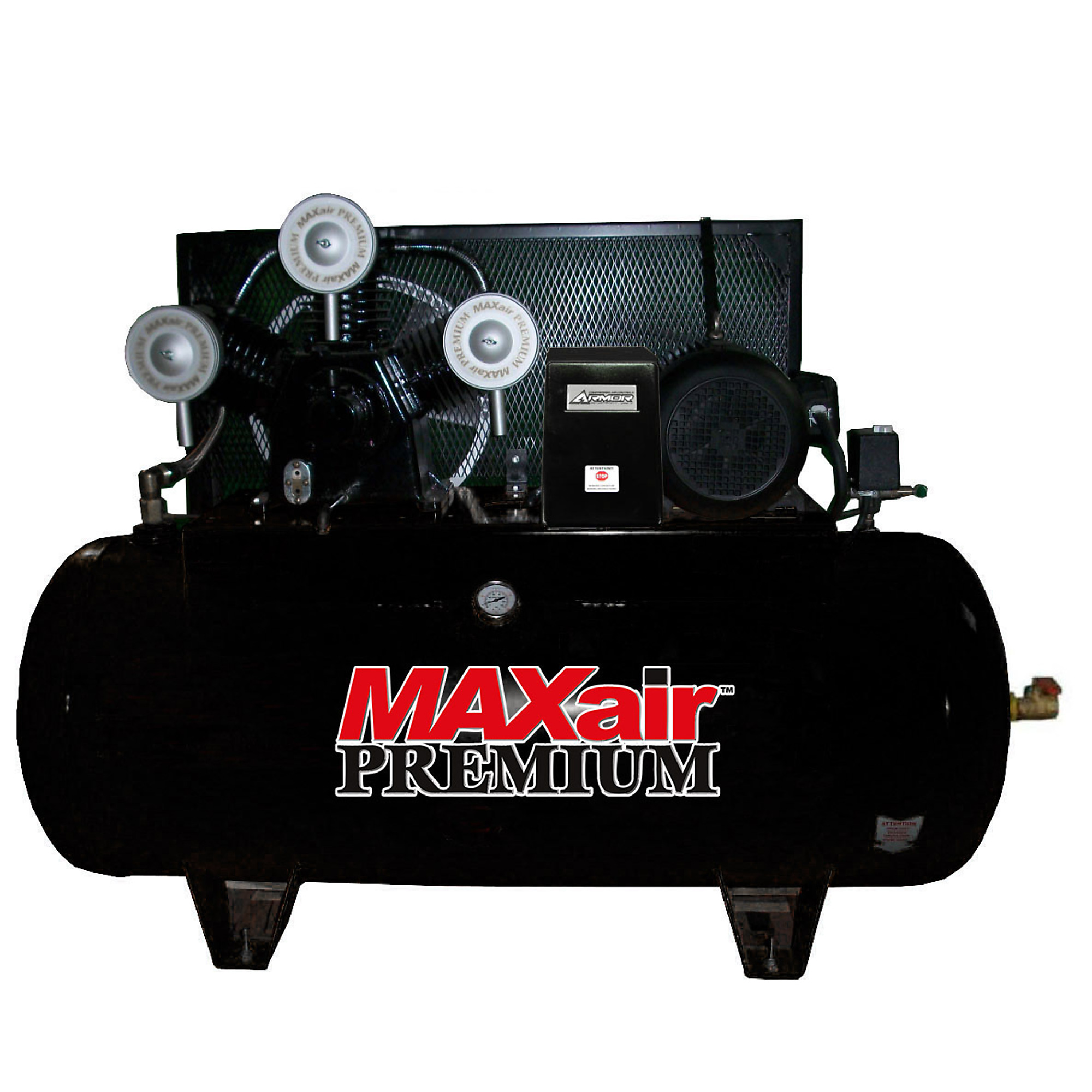MAXair, 120 Gallon 50 CFM Premium Air Compressor, Horsepower 10 HP, Air Tank Size 120 Gal, Model ...