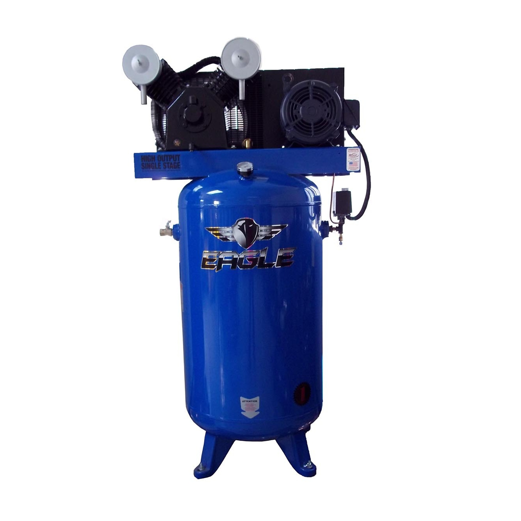 EAGLE, 80 Gallon Stationary Air Compressor, Horsepower 7.5 HP, Air Tank ...