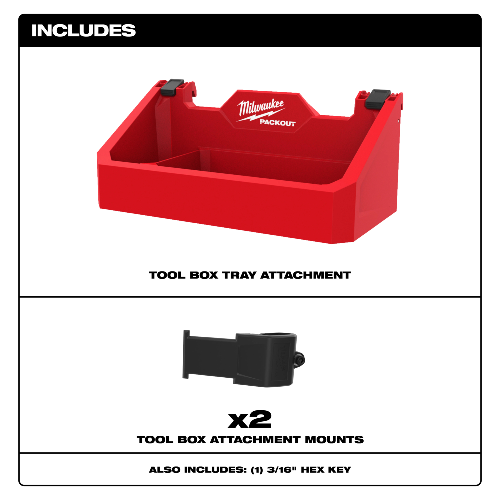 Milwaukee PACKOUT™, PACKOUT Tool Box Tray Attachment, Model# 48-22-8605 ...